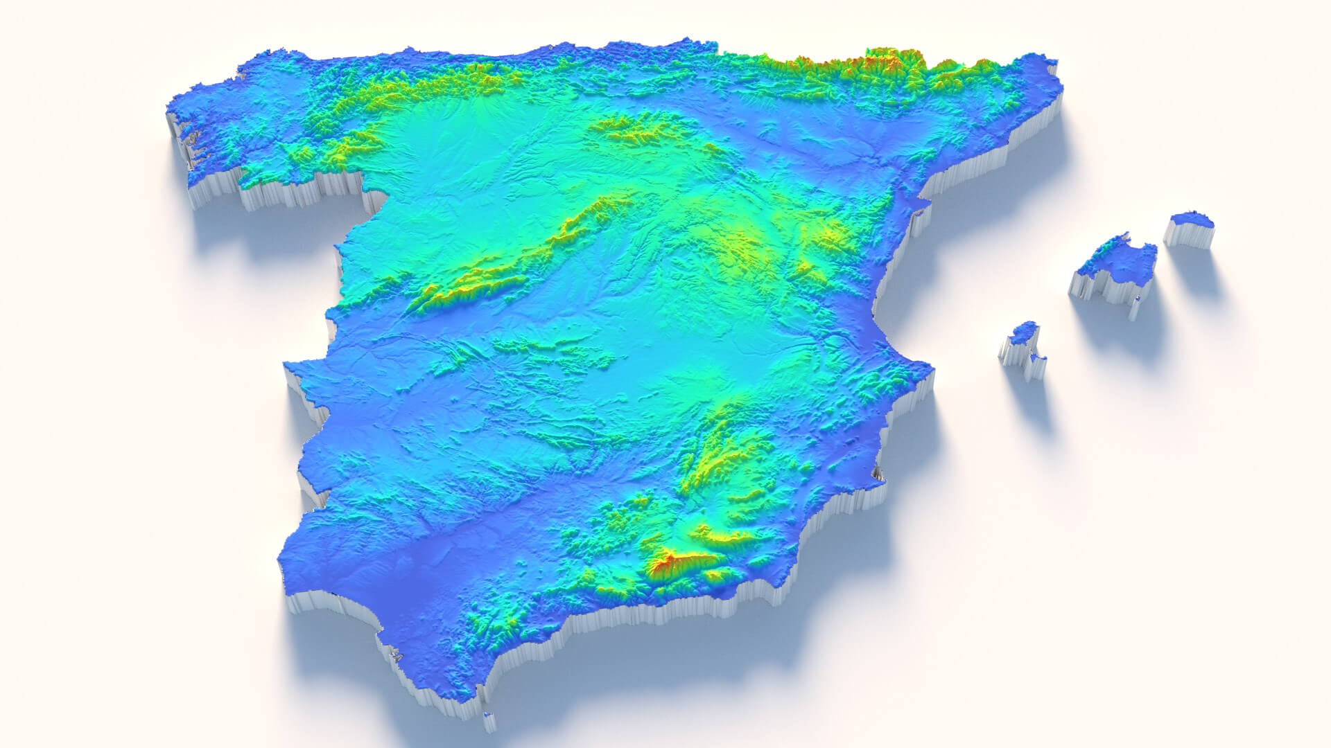 Spain Terrain Map - 3D Model by 3dstudio