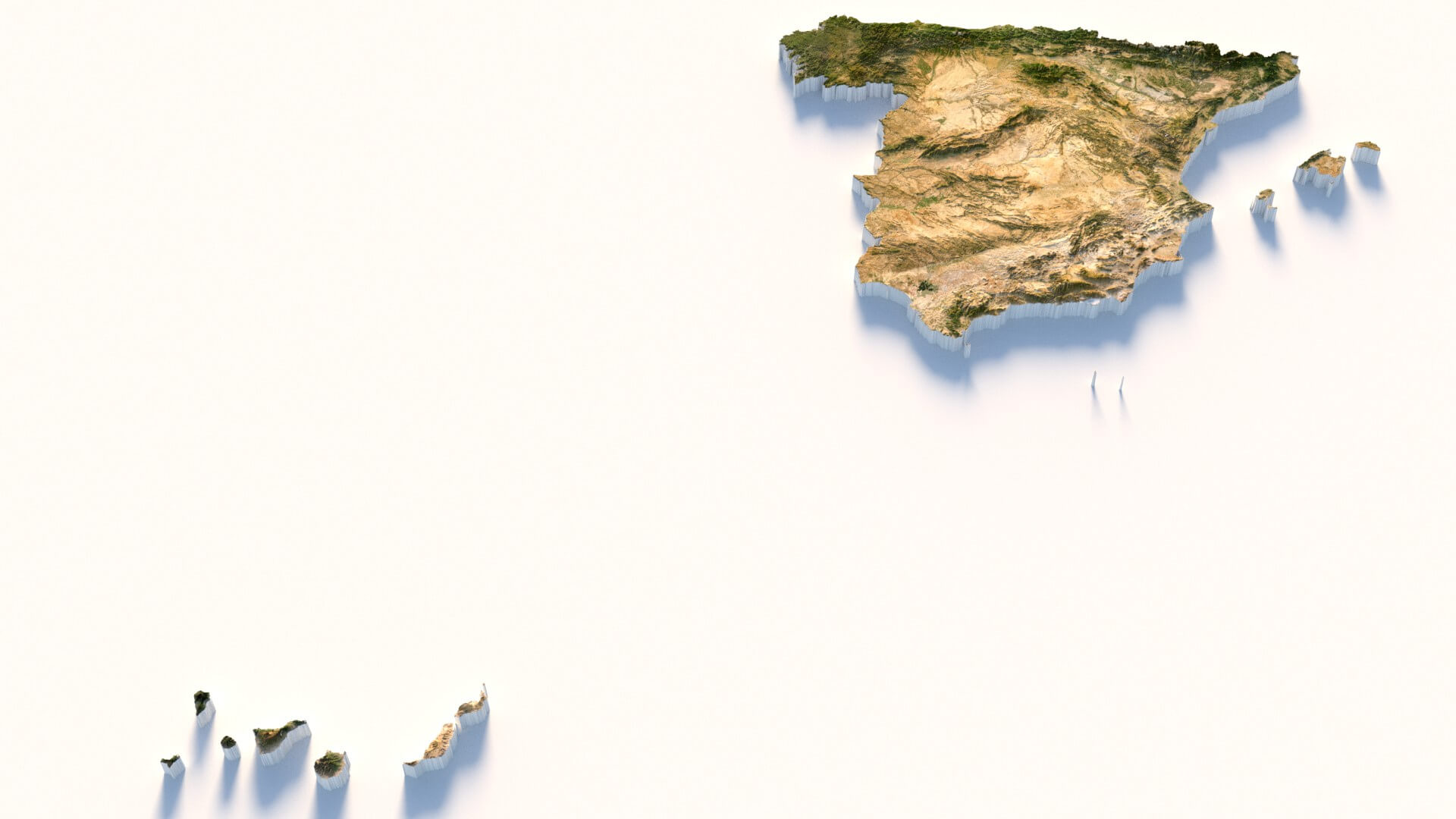 Spain Terrain Map - 3D Model by 3dstudio