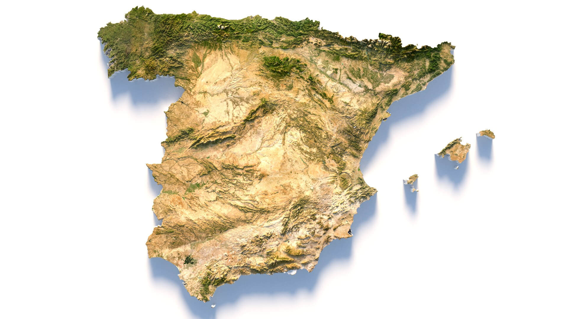 Spain Terrain Map - 3D Model by 3dstudio