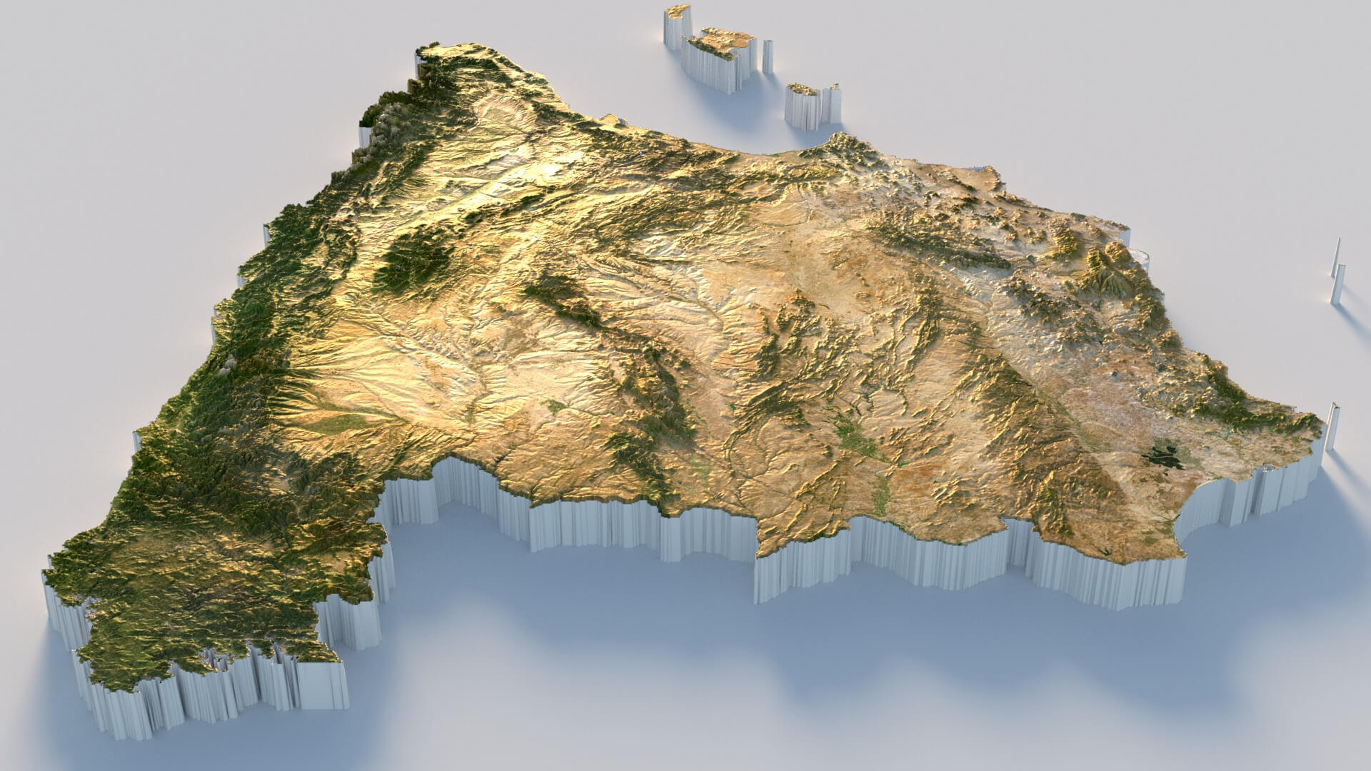 Spain Terrain Map - 3D Model by 3dstudio
