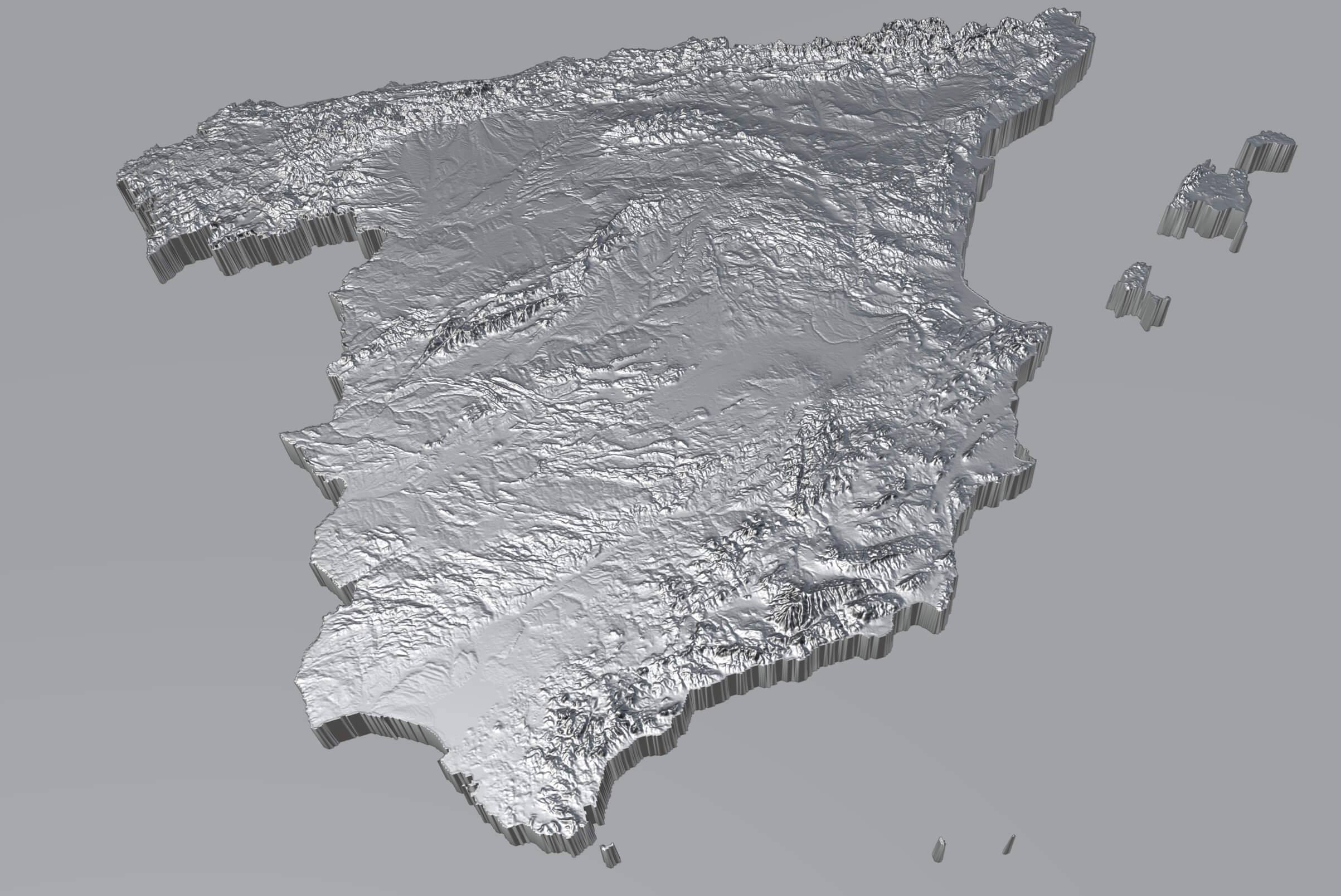 Spain Terrain Map - 3D Model by 3dstudio