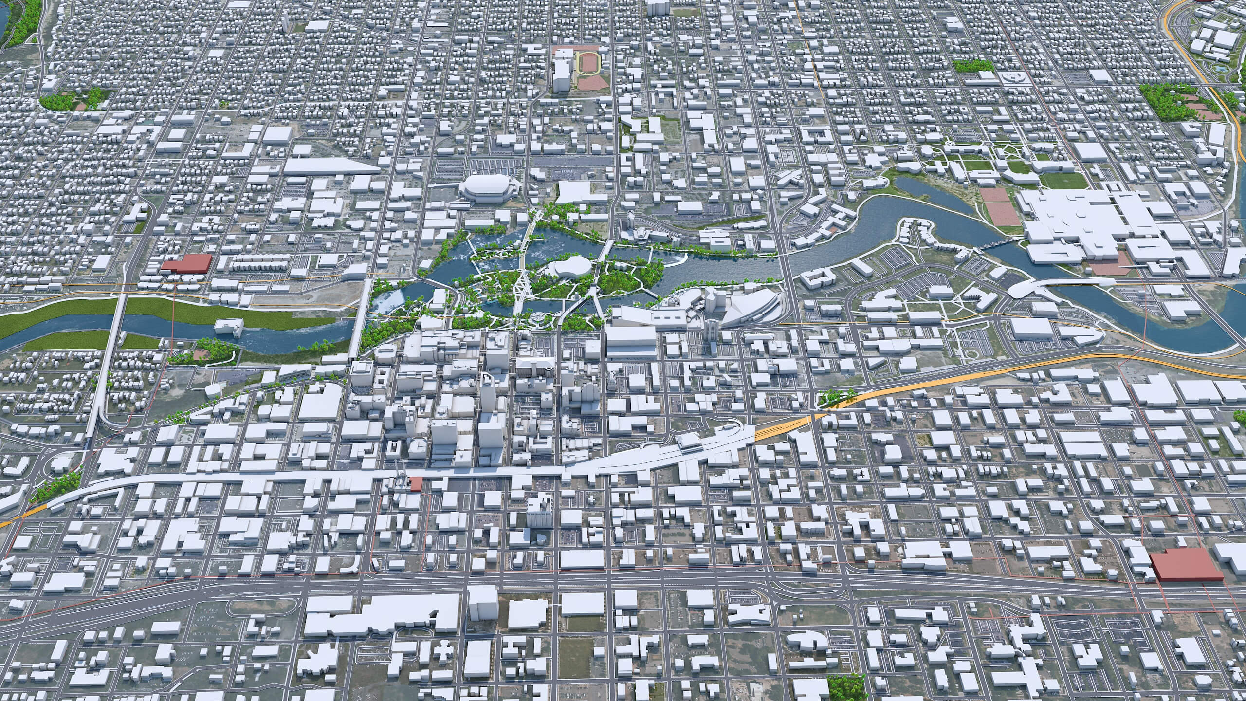 Spokane, Washington USA 35km - 3D Model by 3dstudio