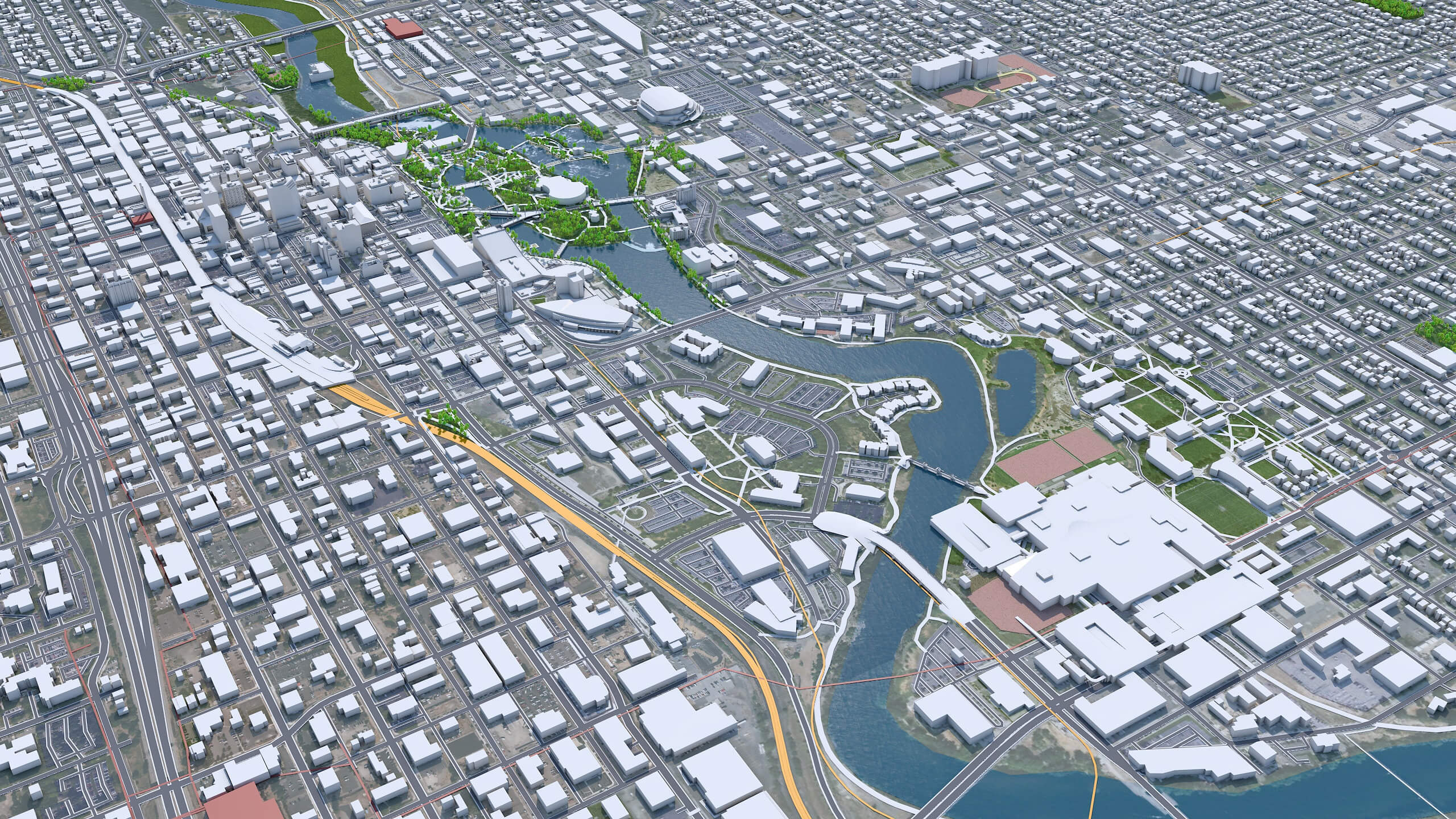 Spokane, Washington USA 35km - 3D Model by 3dstudio