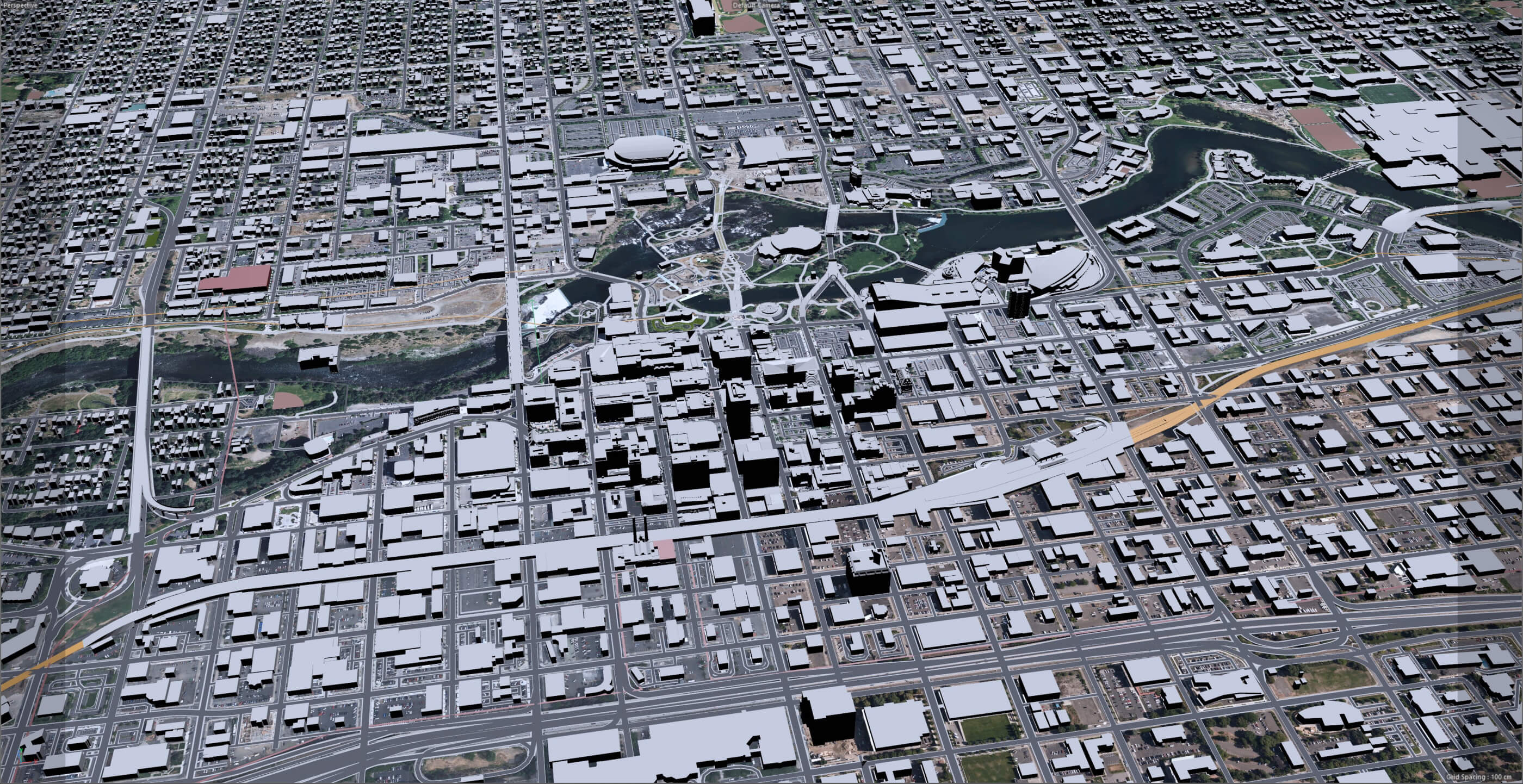 Spokane, Washington USA 35km - 3D Model by 3dstudio