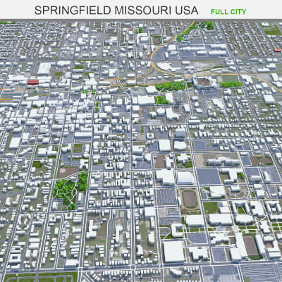 Springfield, Missouri USA 30km - 3D Model by 3dstudio