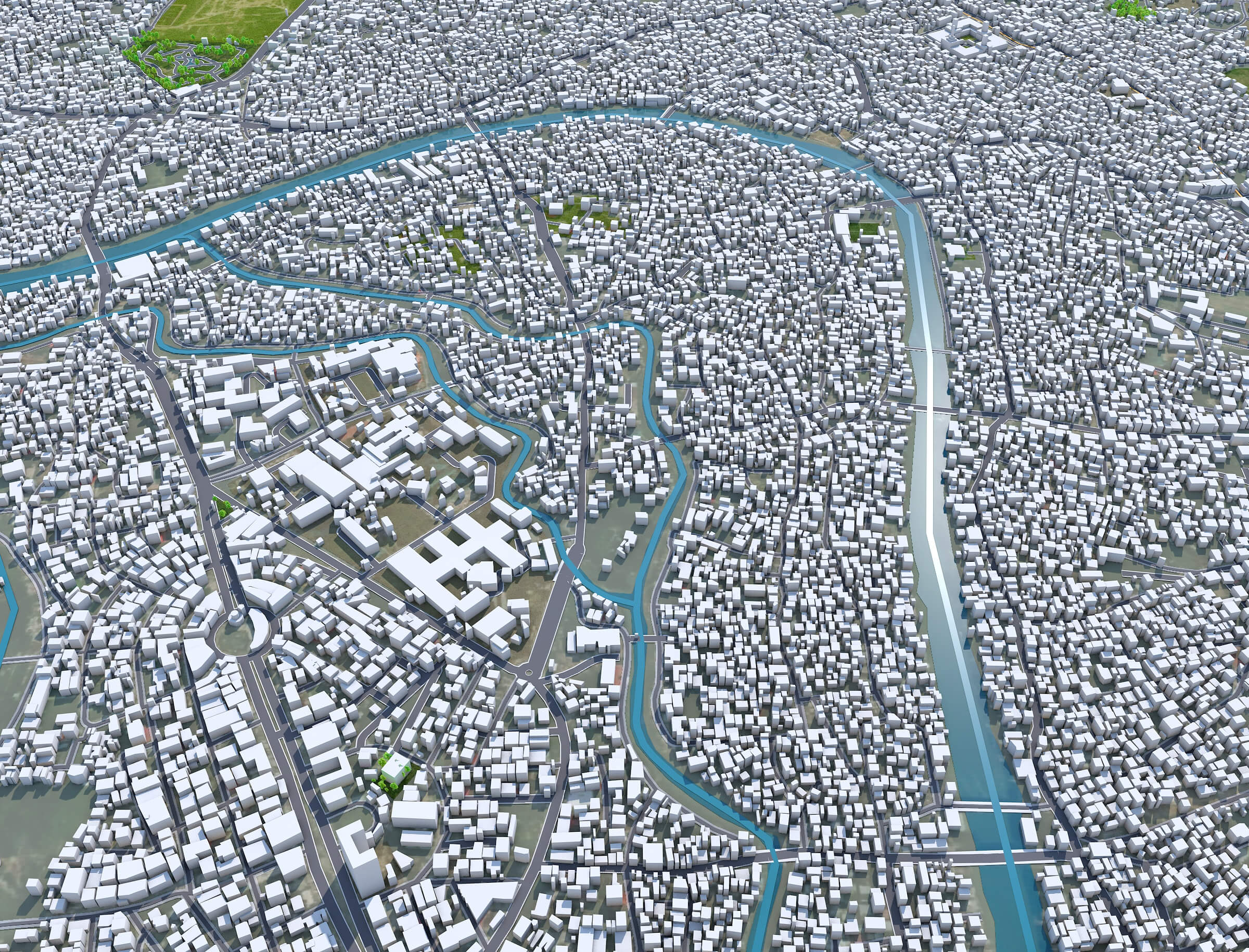 Srinagar City Jammu and Kashmir India 3D Model 30km by 3dstudio