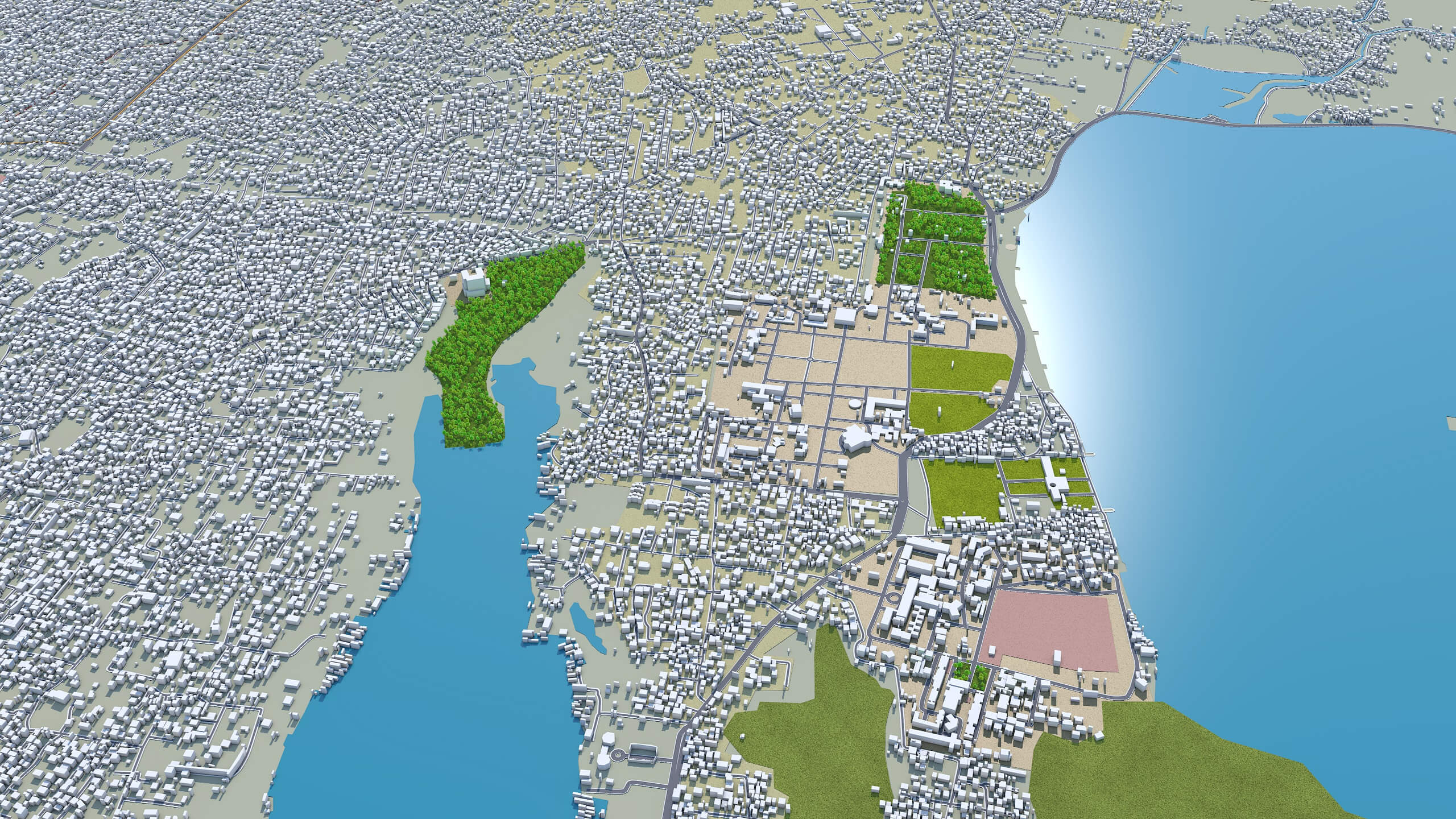 Srinagar City Jammu and Kashmir India 3D Model 30km by 3dstudio