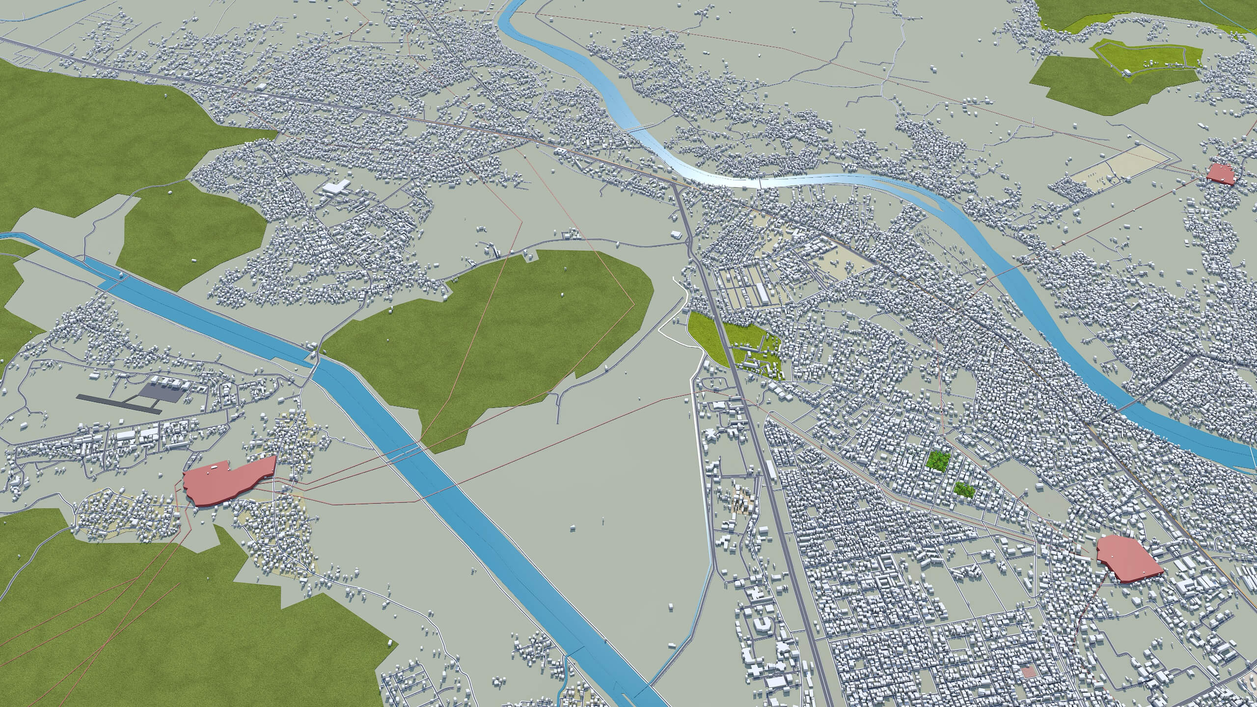 Srinagar City Jammu and Kashmir India 3D Model 30km by 3dstudio