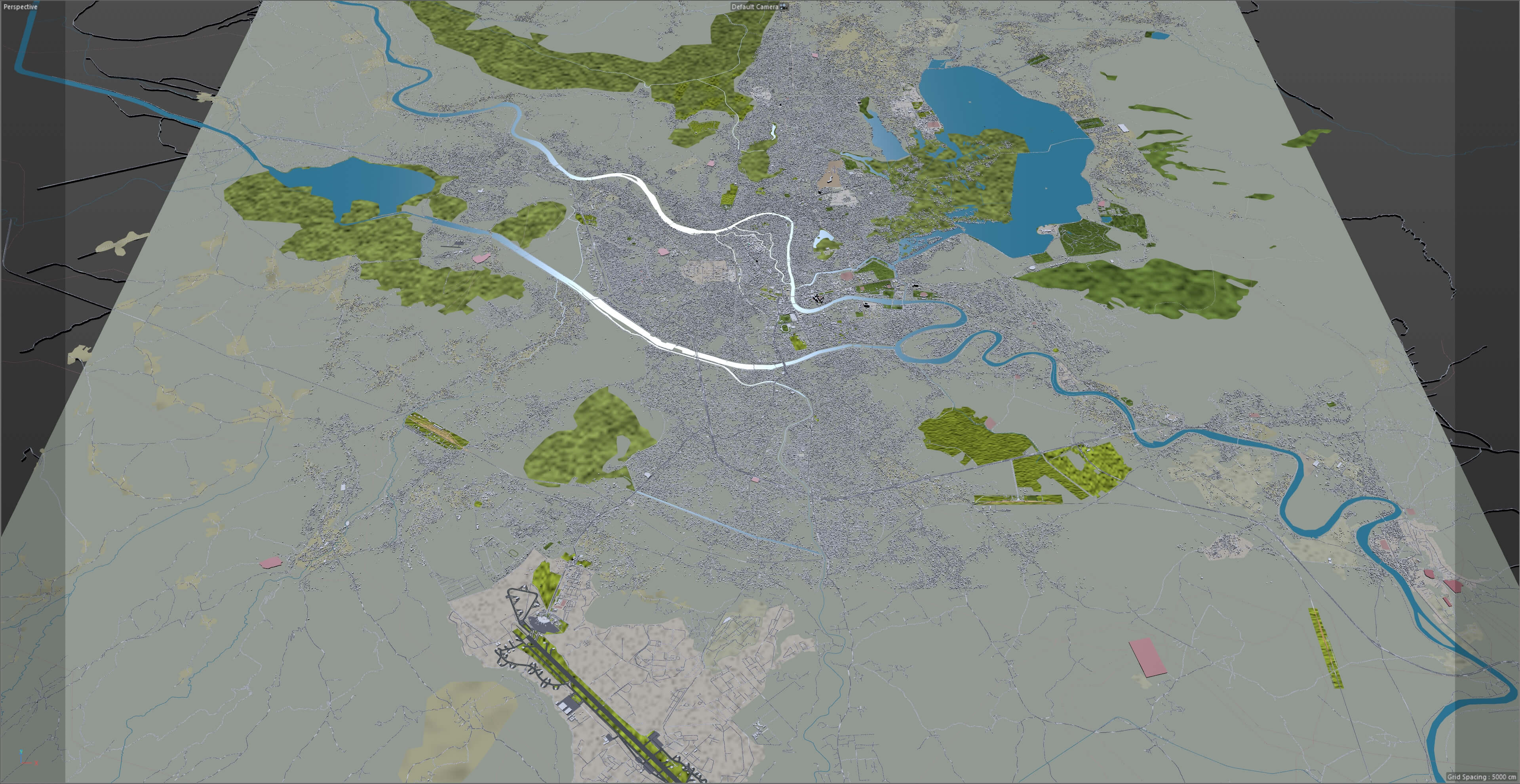 Srinagar City Jammu and Kashmir India 3D Model 30km by 3dstudio