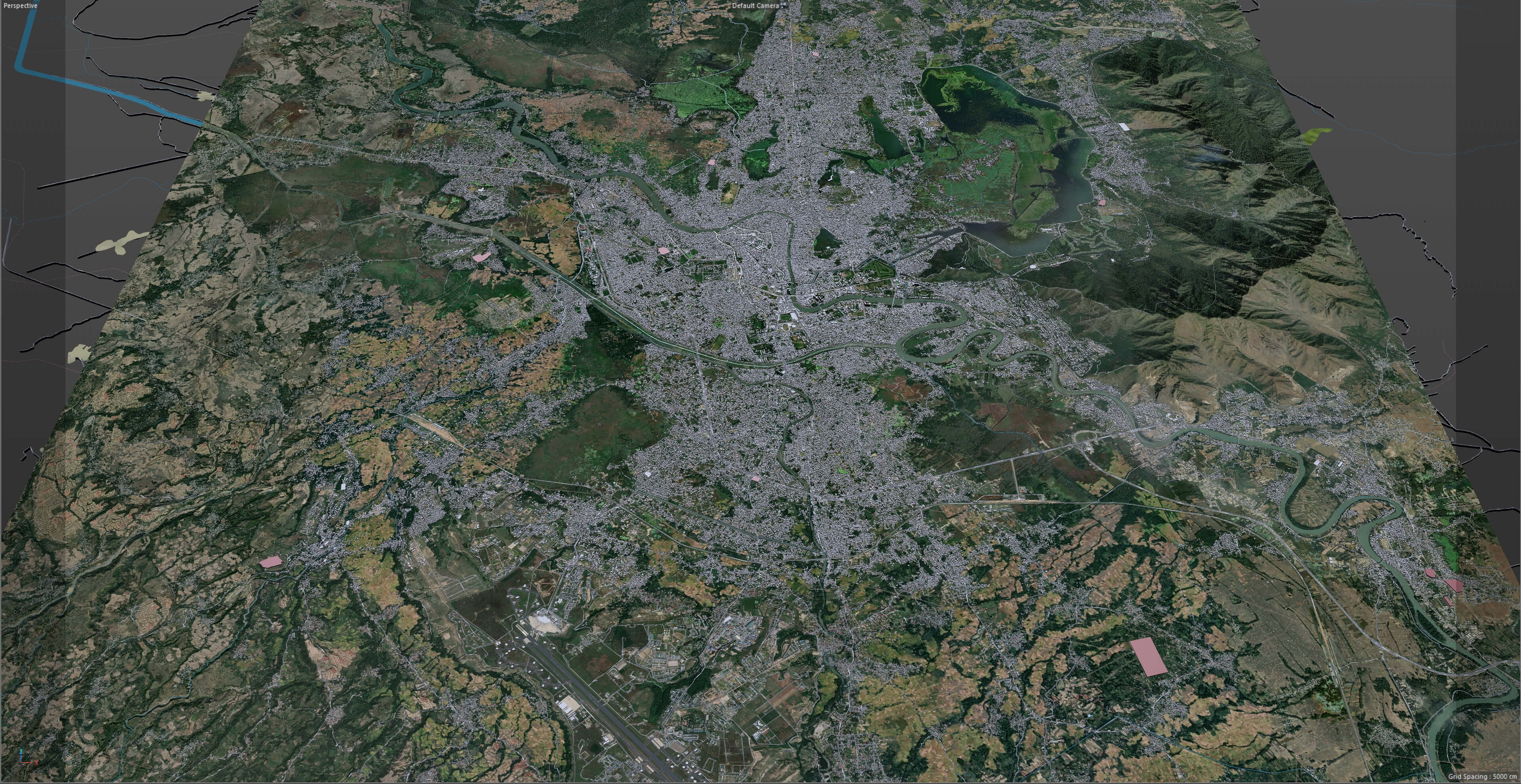 Srinagar City Jammu and Kashmir India 3D Model 30km by 3dstudio