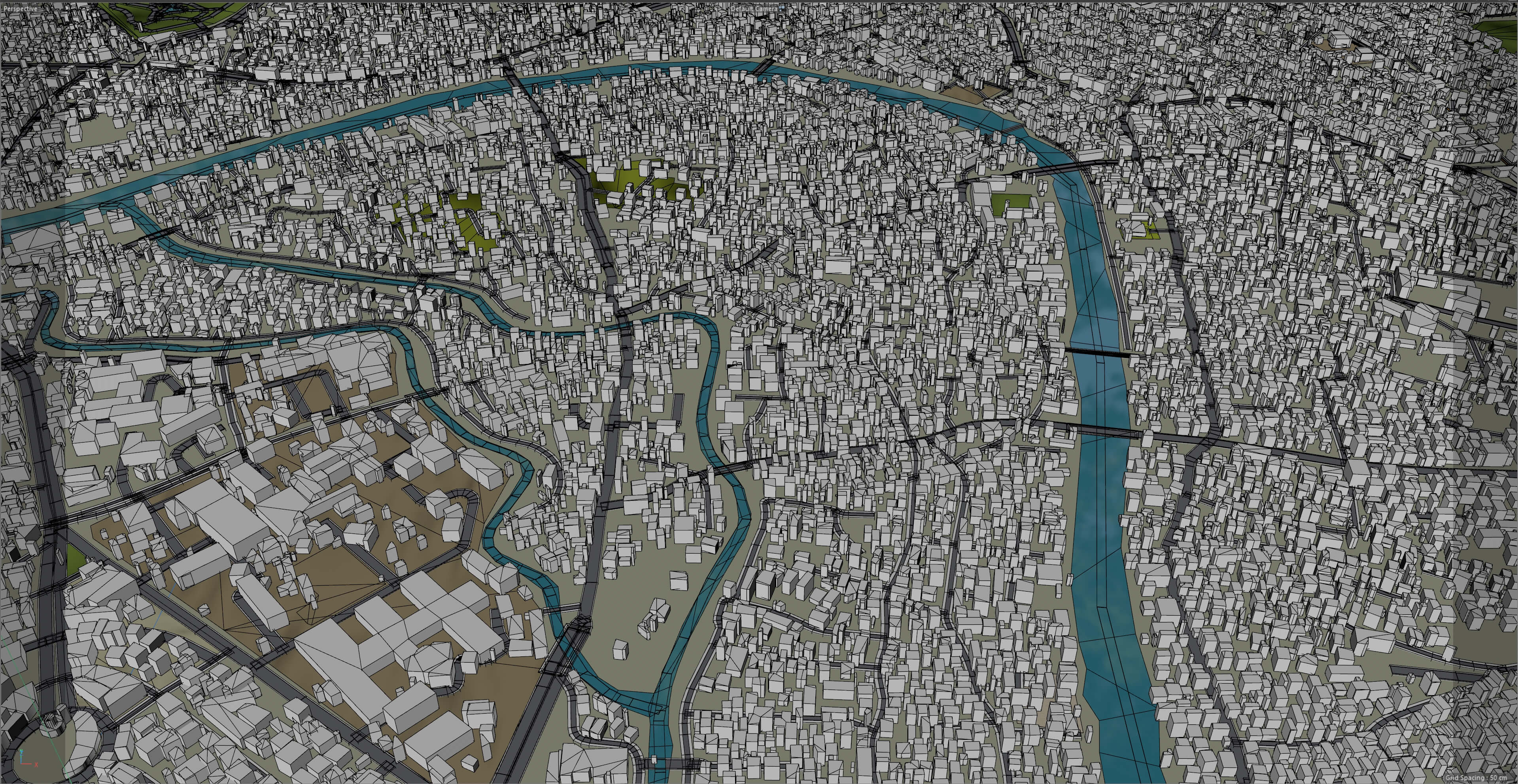 Srinagar City Jammu and Kashmir India 3D Model 30km by 3dstudio