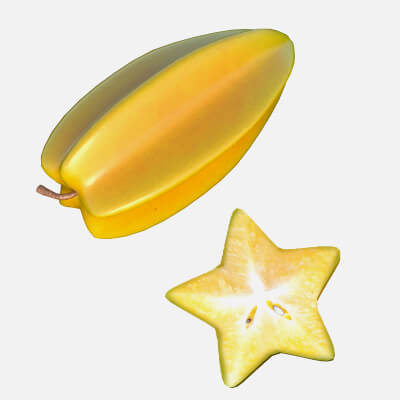 Starfruit Fruit - 3D Model by 3dstudio
