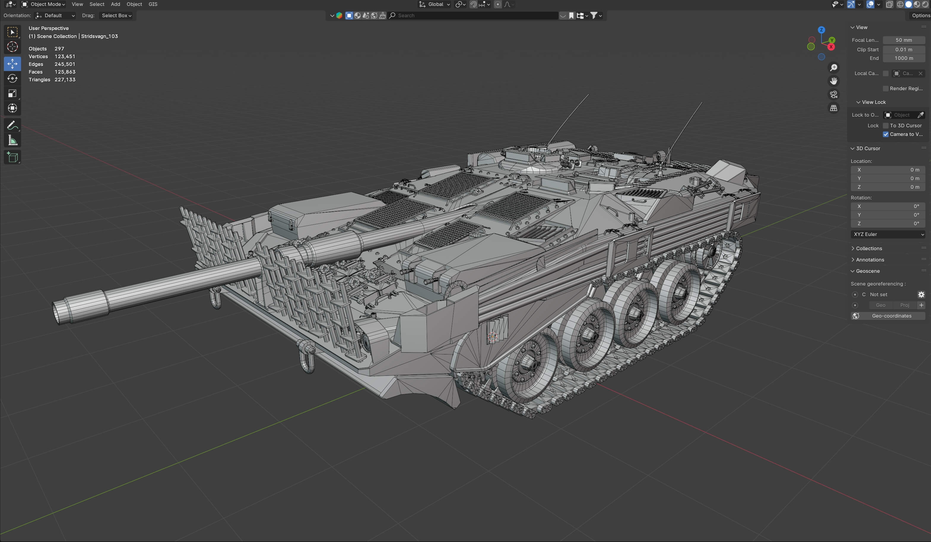 Stridsvagn 103 Main Battle Tank - 3D Model by 3dstudio