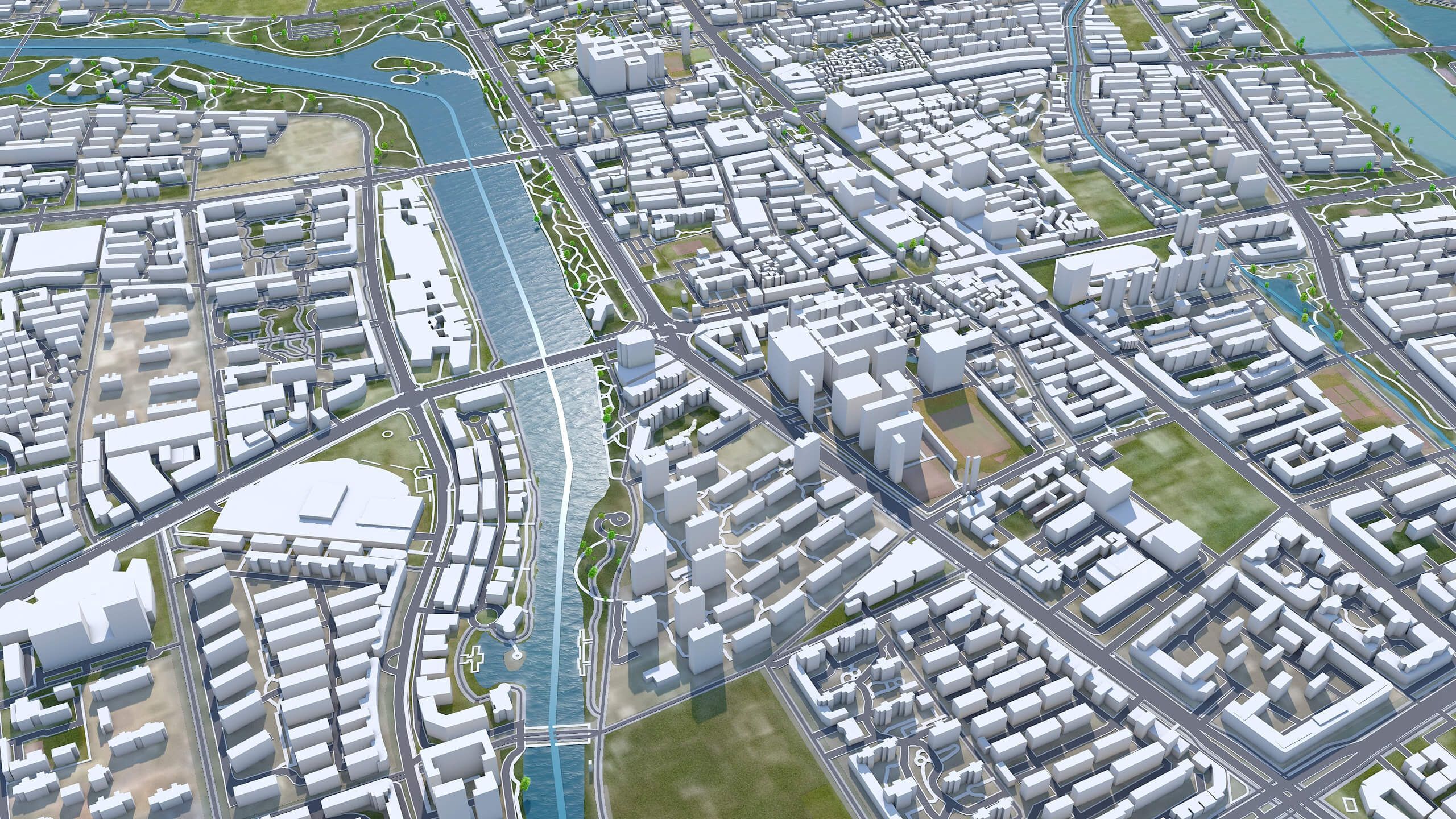 Suqian City Jiangsu China 3D Model 100km by 3dstudio