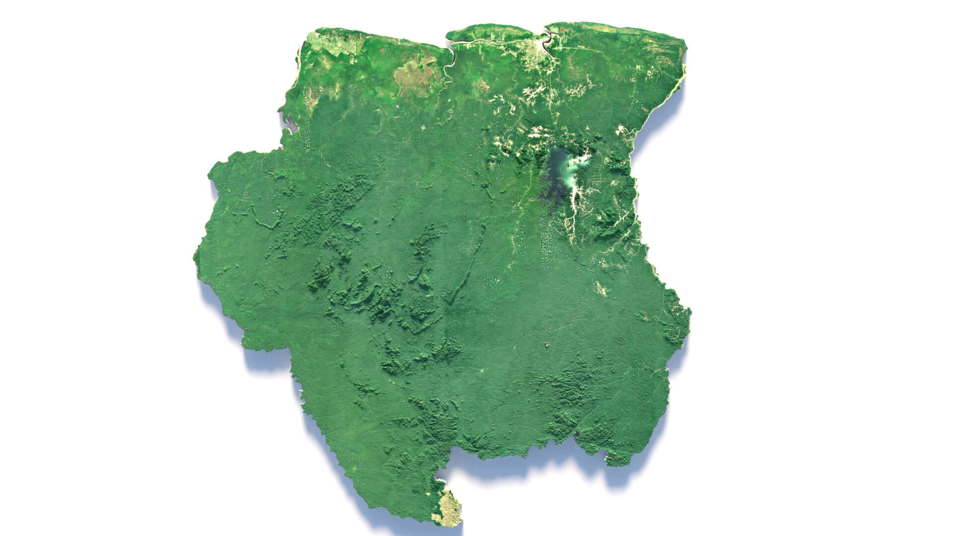 Suriname Terrain Map - 3D Model by 3dstudio
