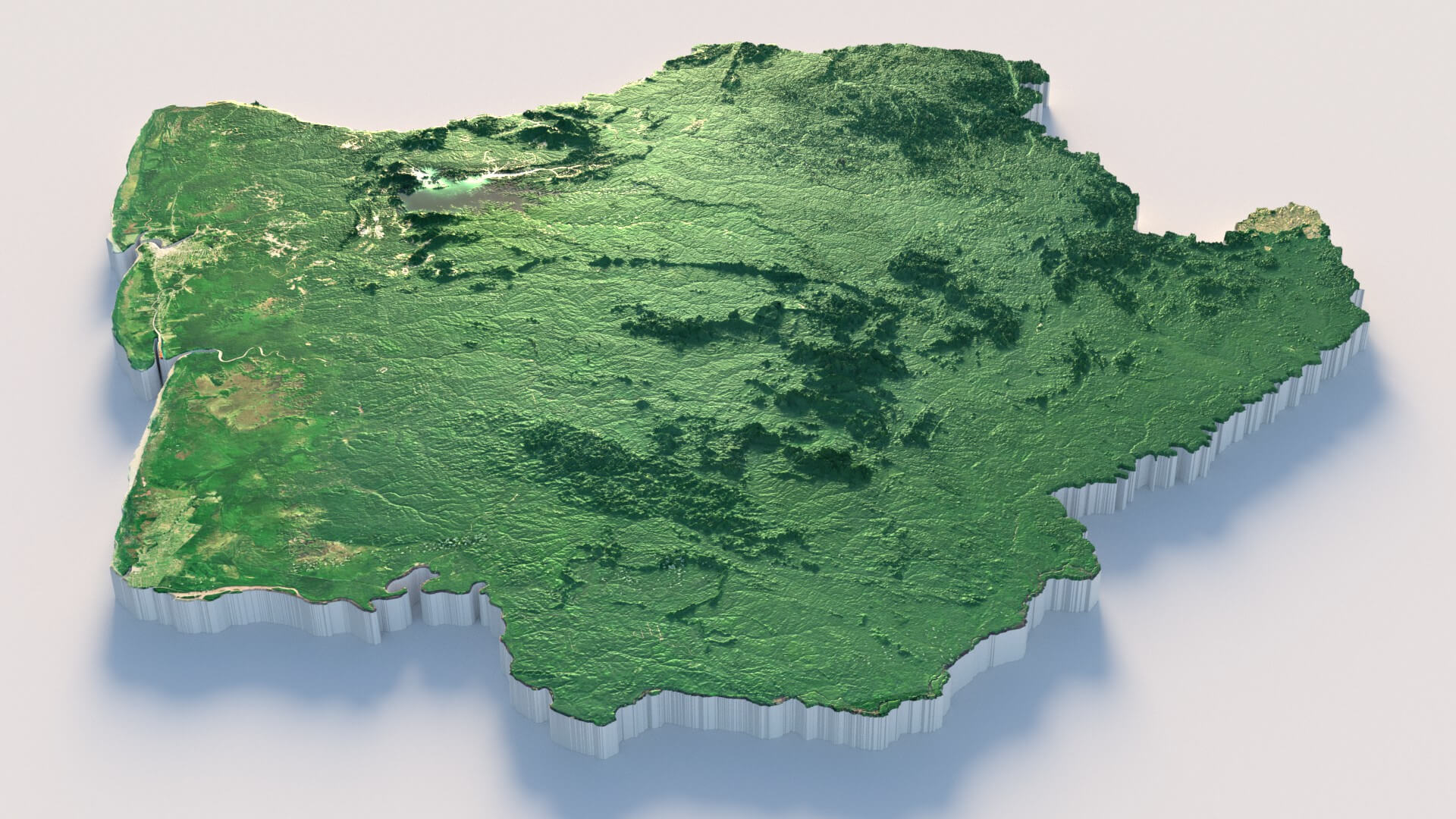 Suriname Terrain Map - 3D Model by 3dstudio