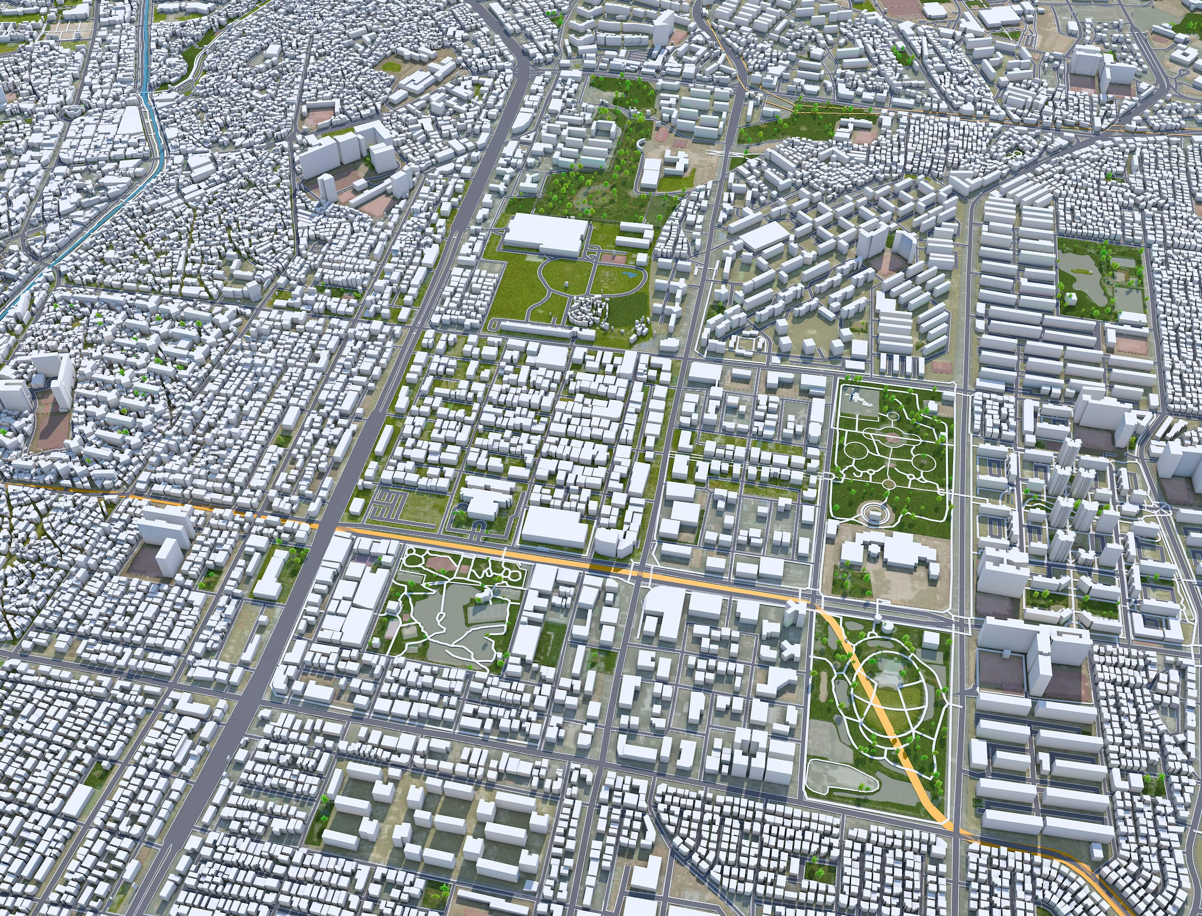 Suwon Si Gyeonggi Do City South Korea 3D Model 30km by 3dstudio