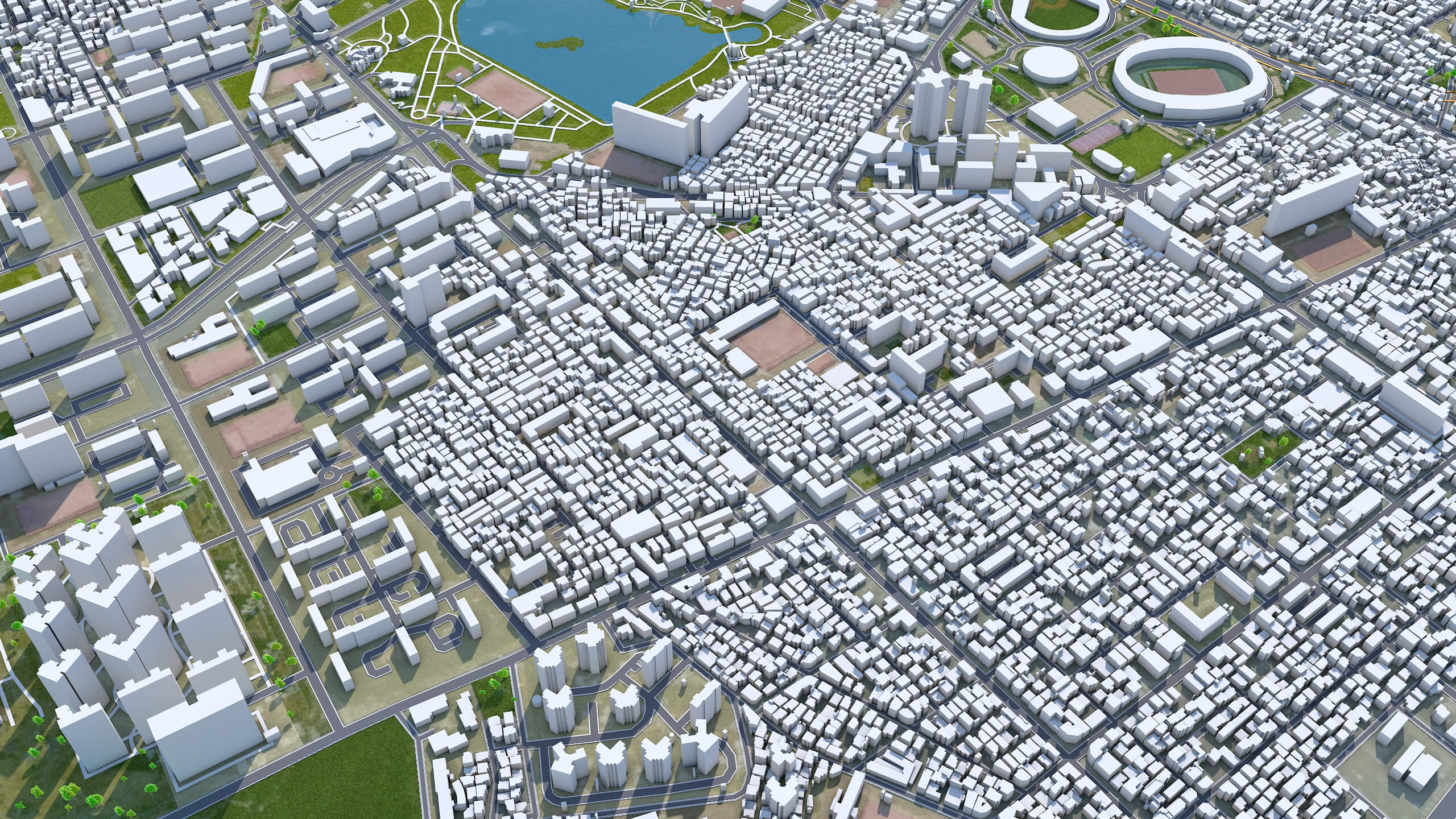 Suwon Si Gyeonggi Do City South Korea 3D Model 30km by 3dstudio