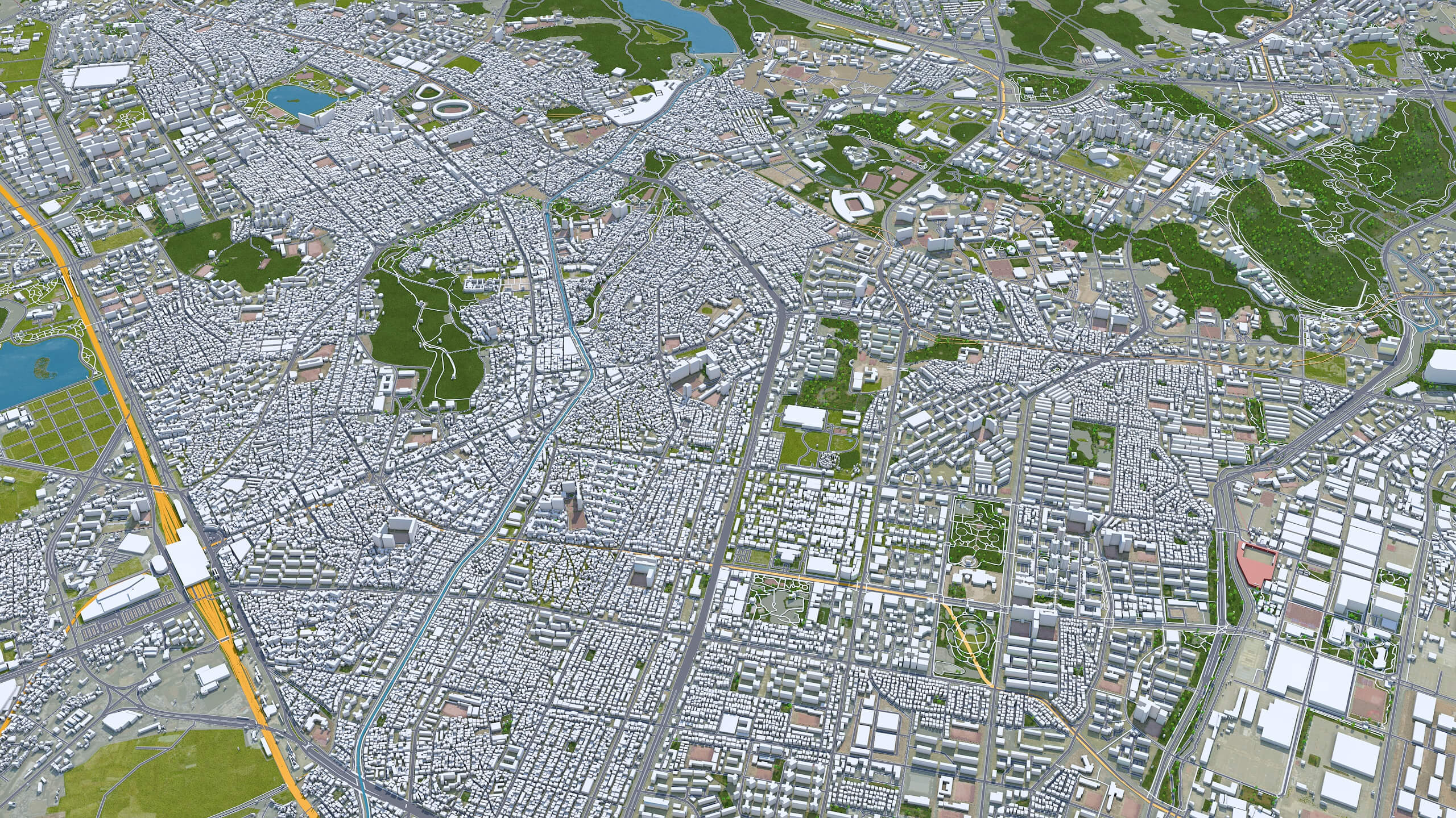 Suwon Si Gyeonggi Do City South Korea 3D Model 30km by 3dstudio