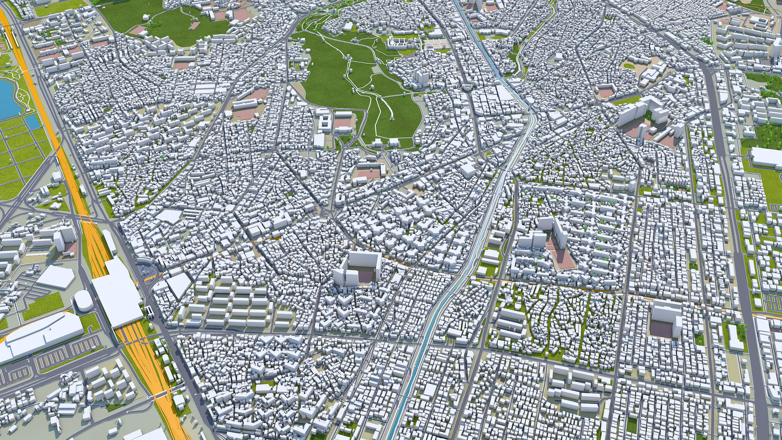 Suwon Si Gyeonggi Do City South Korea 3D Model 30km by 3dstudio