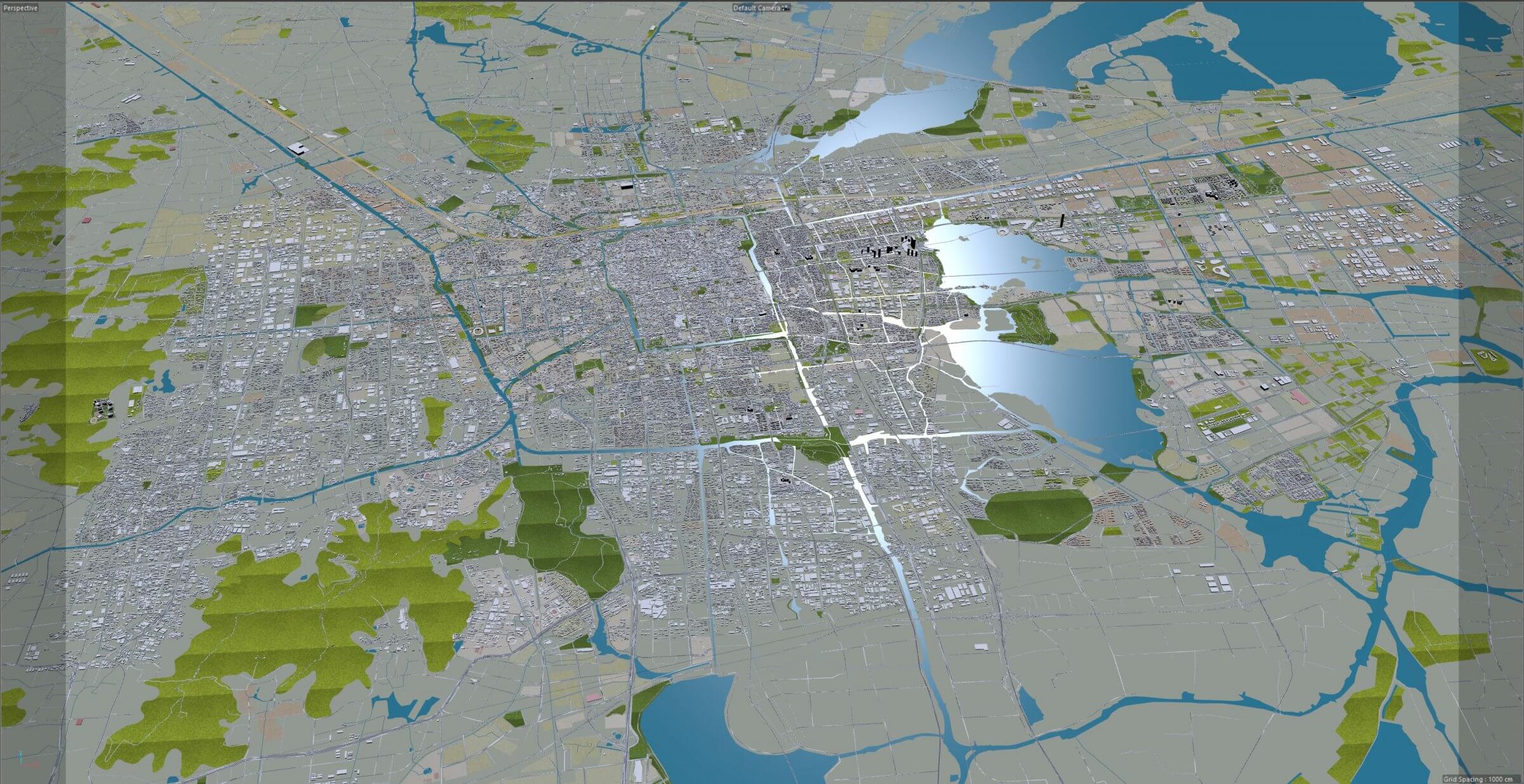 Suzhou Shi, Jiangsu, China 200km - 3D Model by 3dstudio