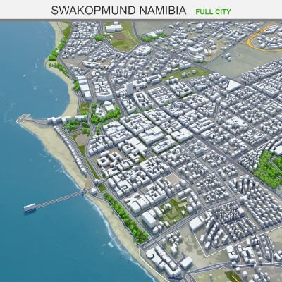 Swakopmund City Namibia 3D Model 10km by 3dstudio