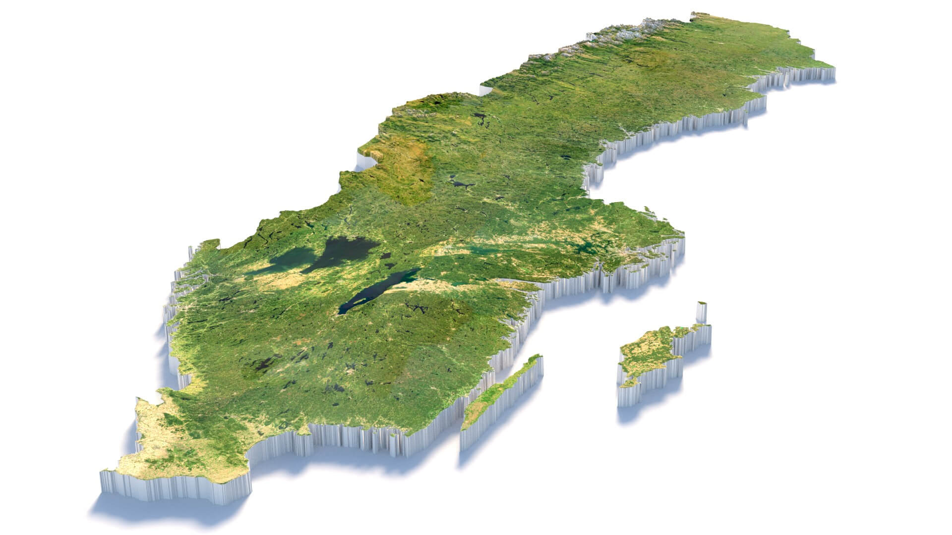 Sweden Sverige Terrain Map - 3D Model by 3dstudio
