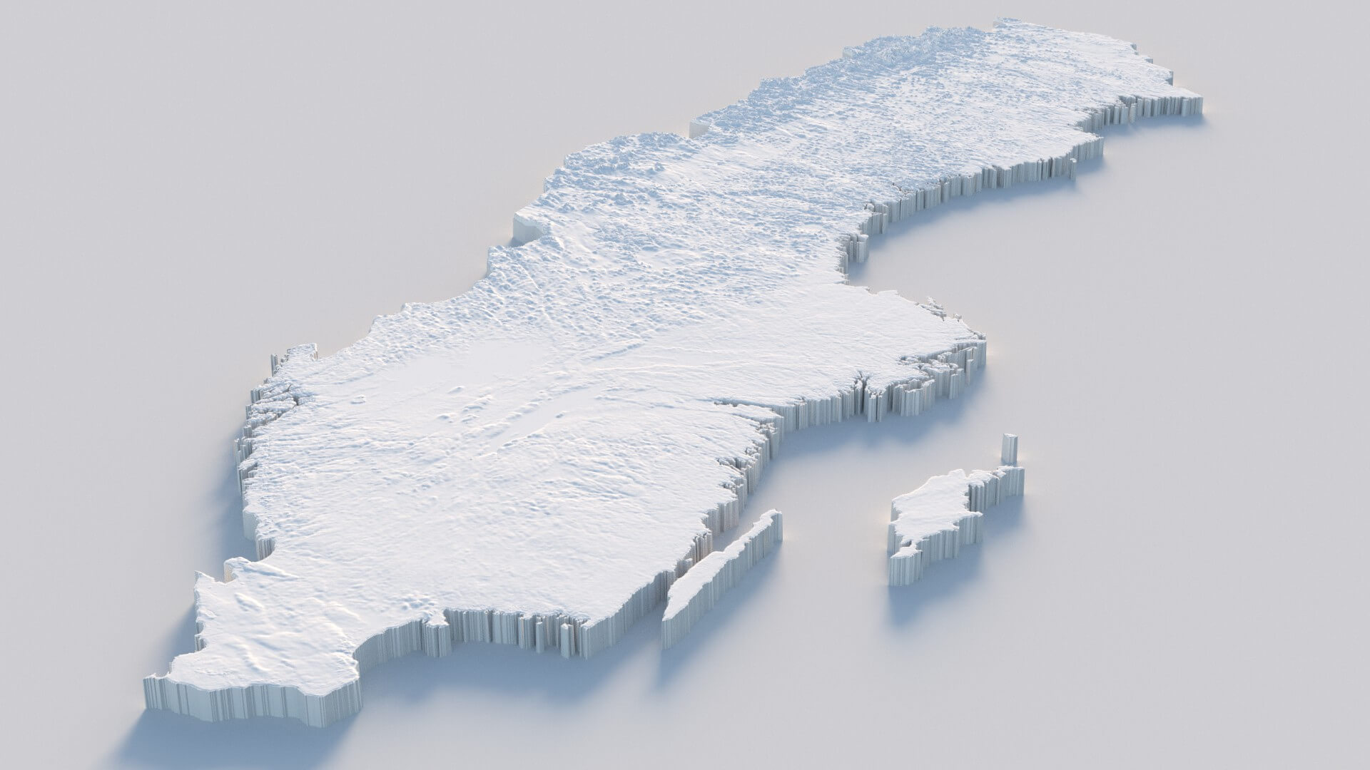 Sweden Sverige Terrain Map - 3D Model by 3dstudio