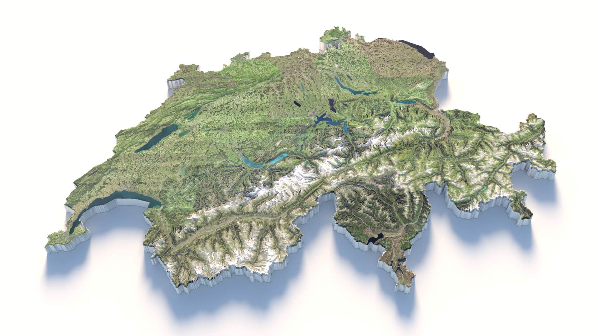 Switzerland Terrain Map - 3D Model by 3dstudio