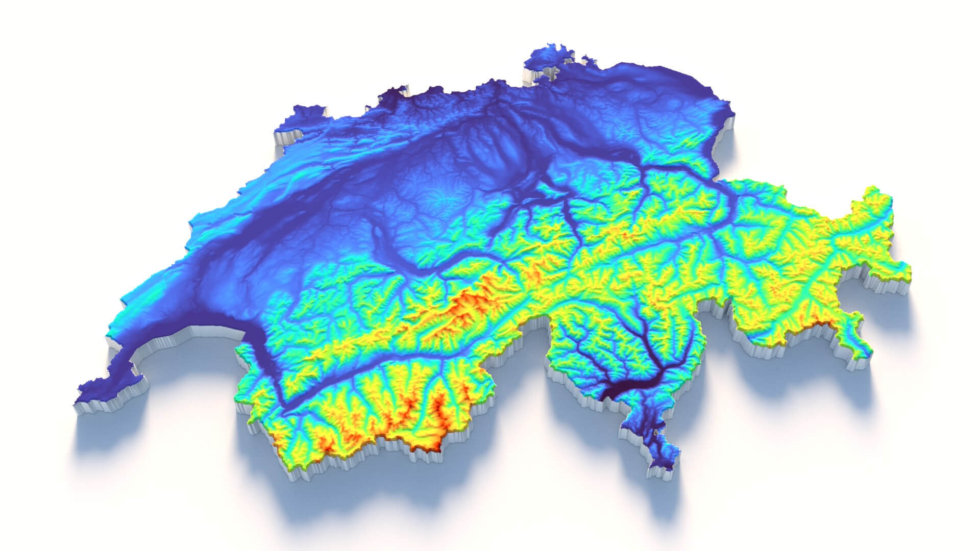 Switzerland Terrain Map - 3D Model by 3dstudio