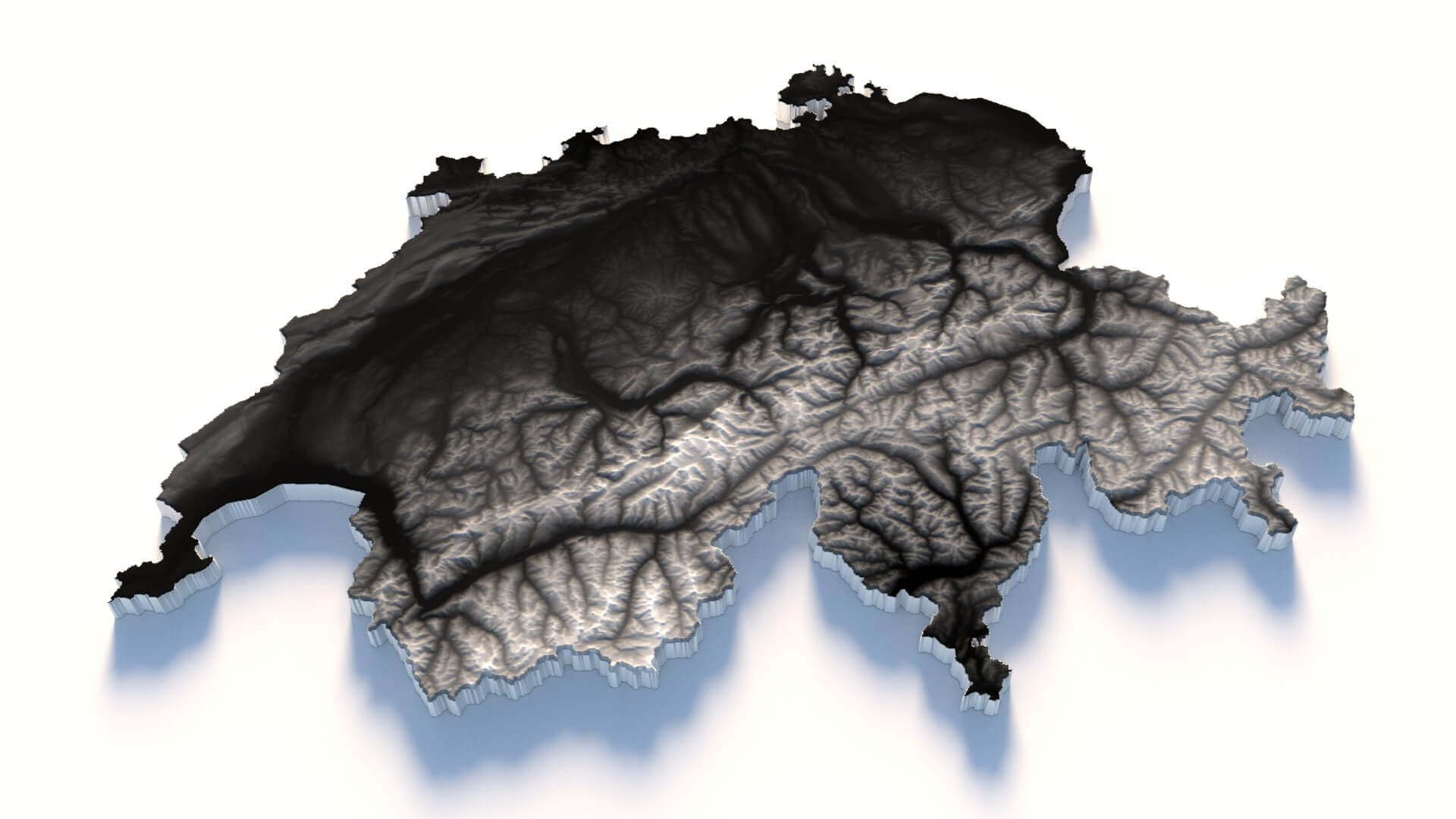 Switzerland Terrain Map - 3D Model by 3dstudio
