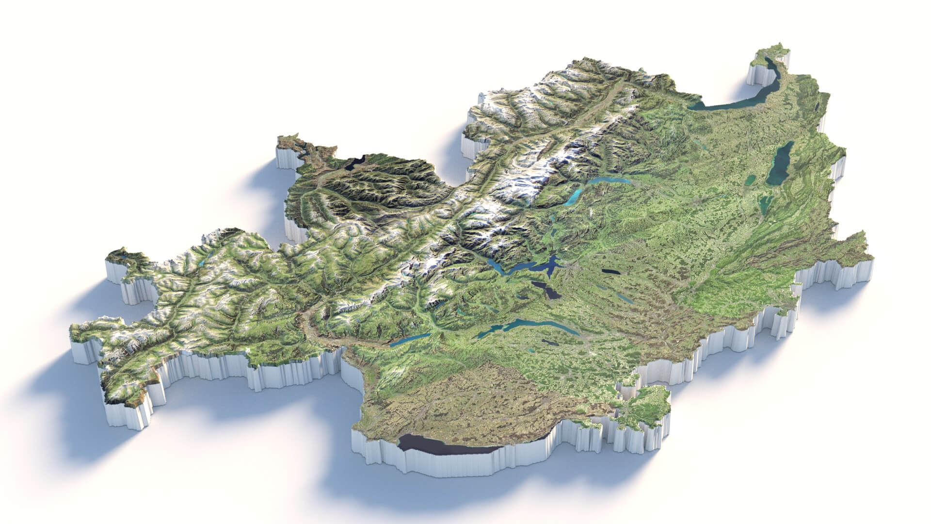 Switzerland Terrain Map - 3D Model by 3dstudio