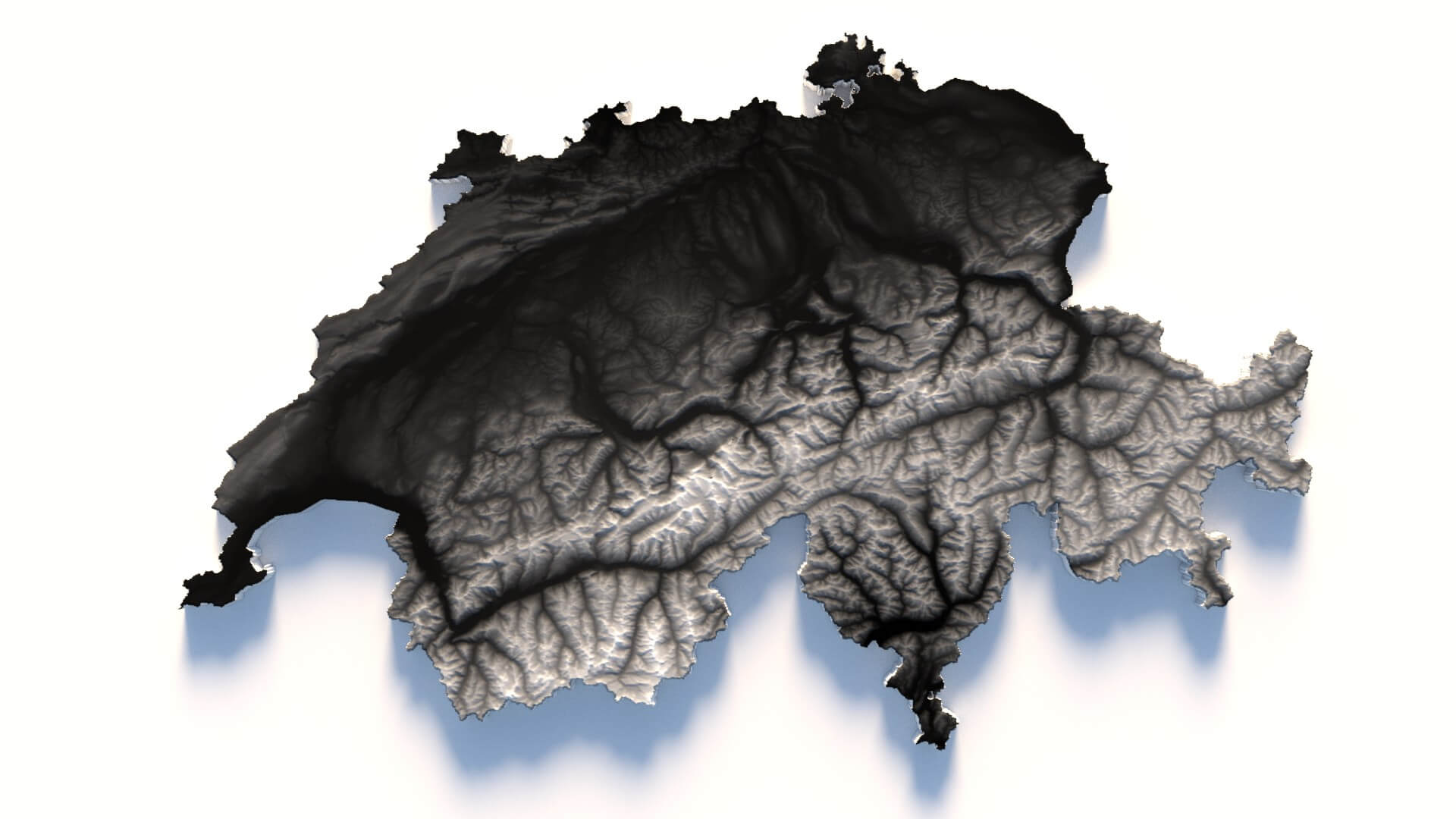 Switzerland Terrain Map - 3D Model by 3dstudio