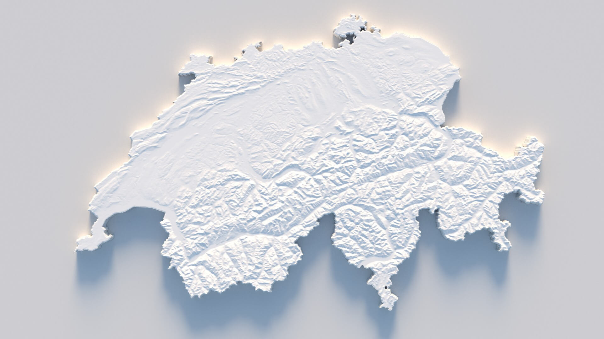Switzerland Terrain Map - 3D Model by 3dstudio