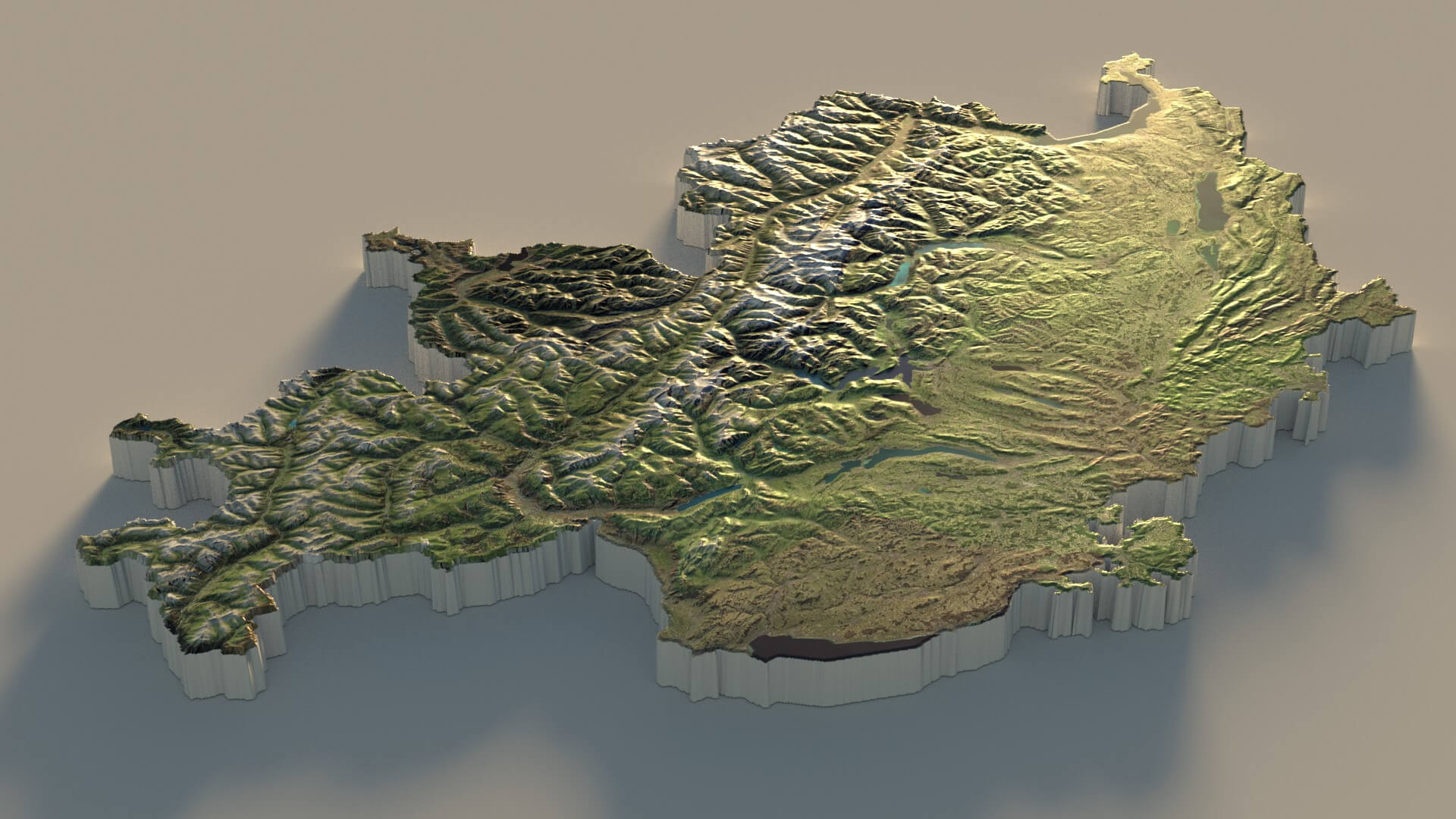 Switzerland Terrain Map - 3D Model by 3dstudio