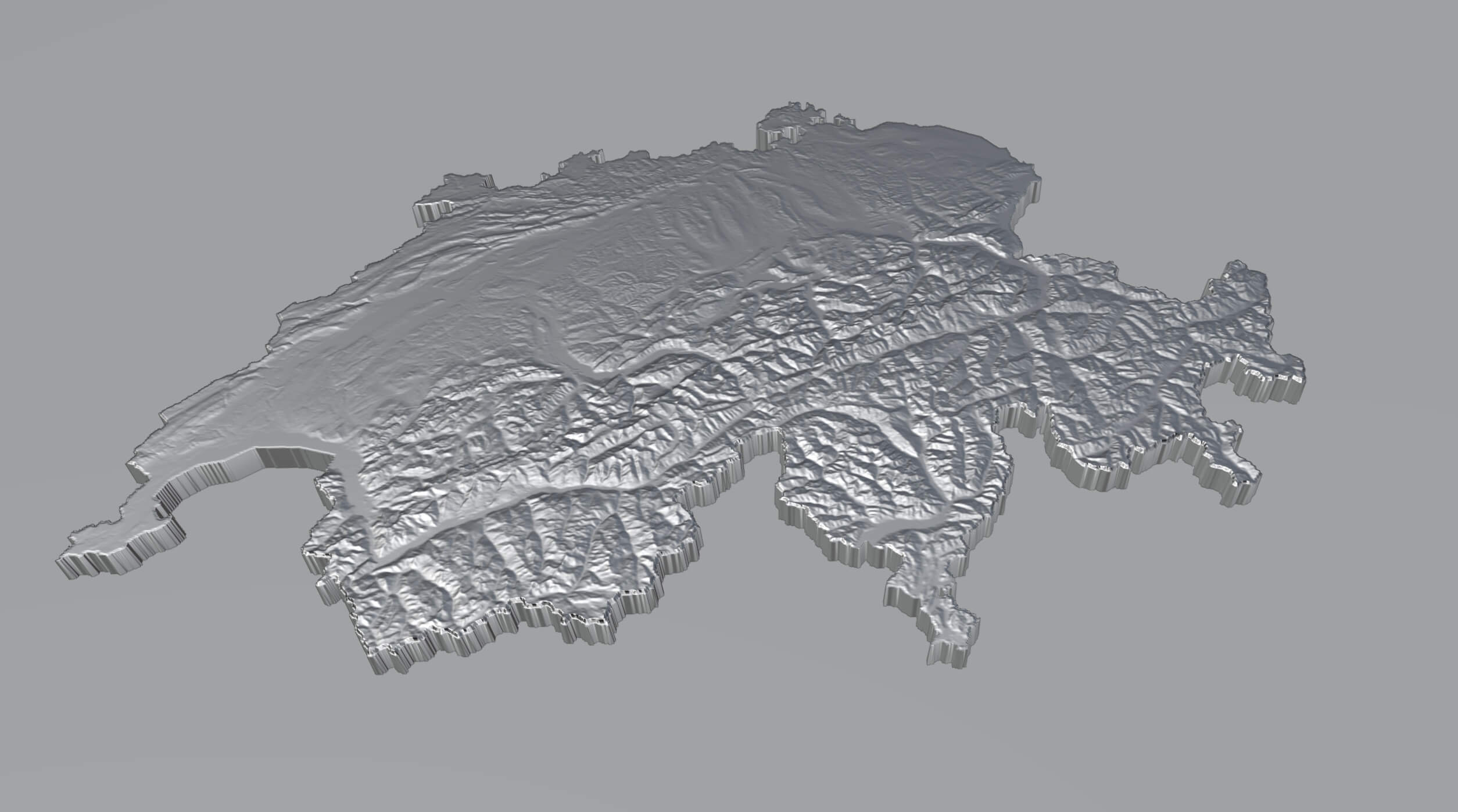 Switzerland Terrain Map - 3D Model by 3dstudio