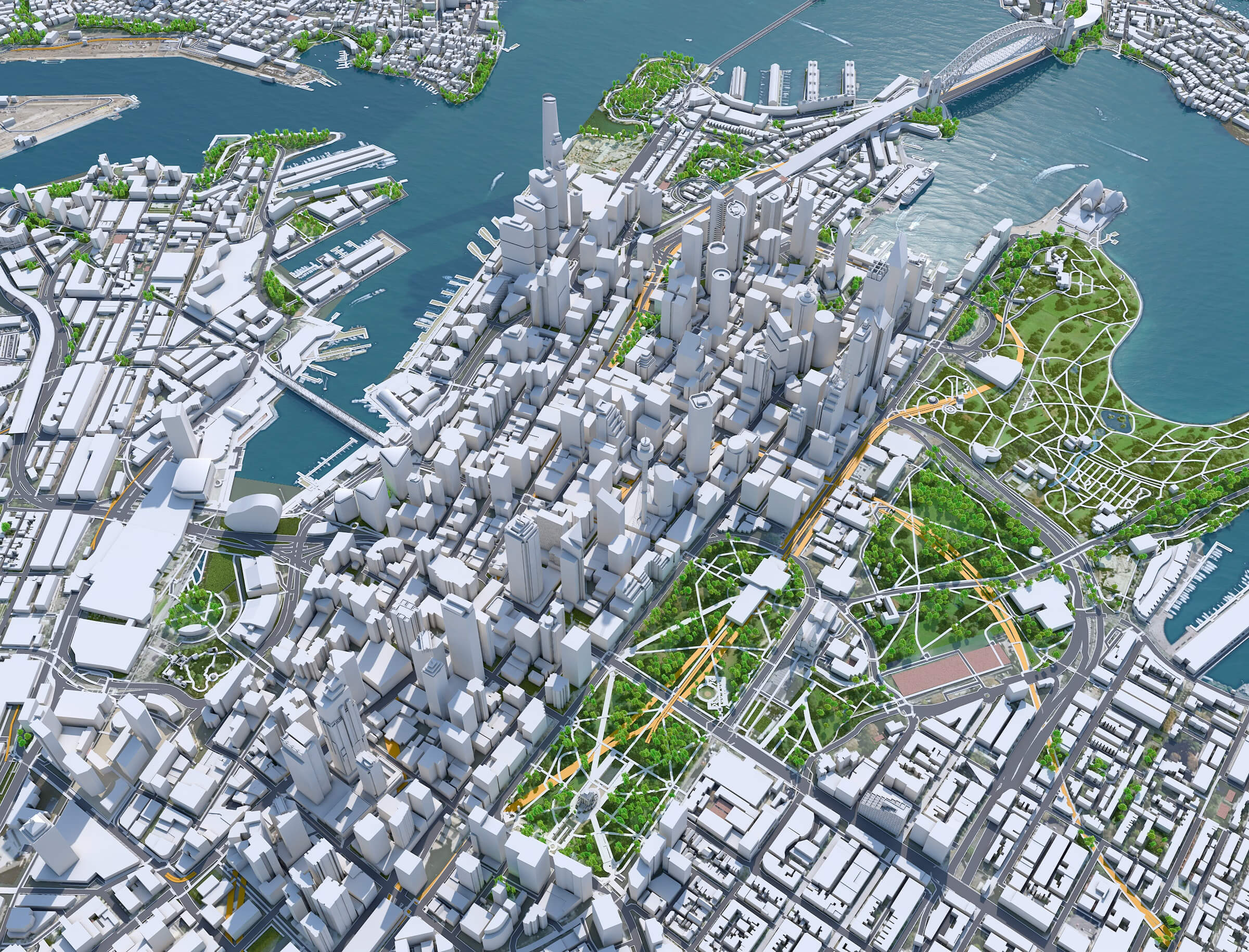 Sydney Downtown Australia 8km - 3D Model by 3dstudio