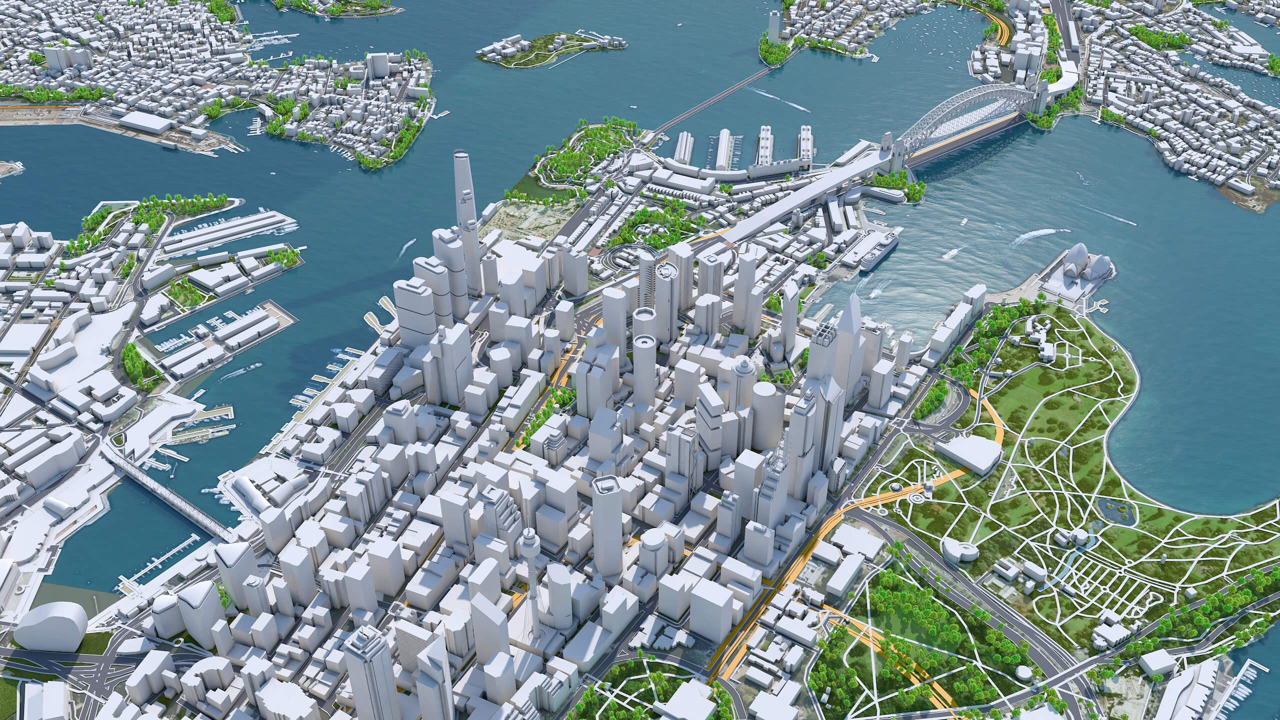 Sydney Downtown Australia 8km - 3D Model by 3dstudio