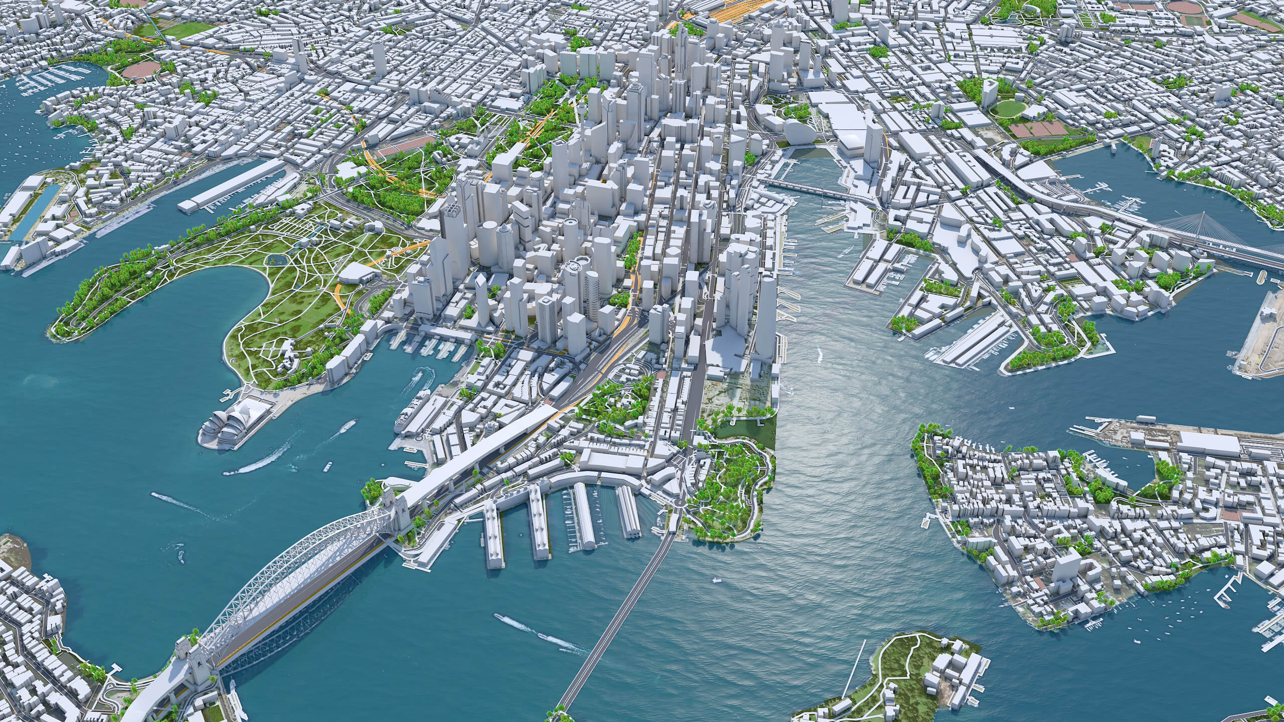 Sydney Downtown Australia 8km - 3D Model by 3dstudio