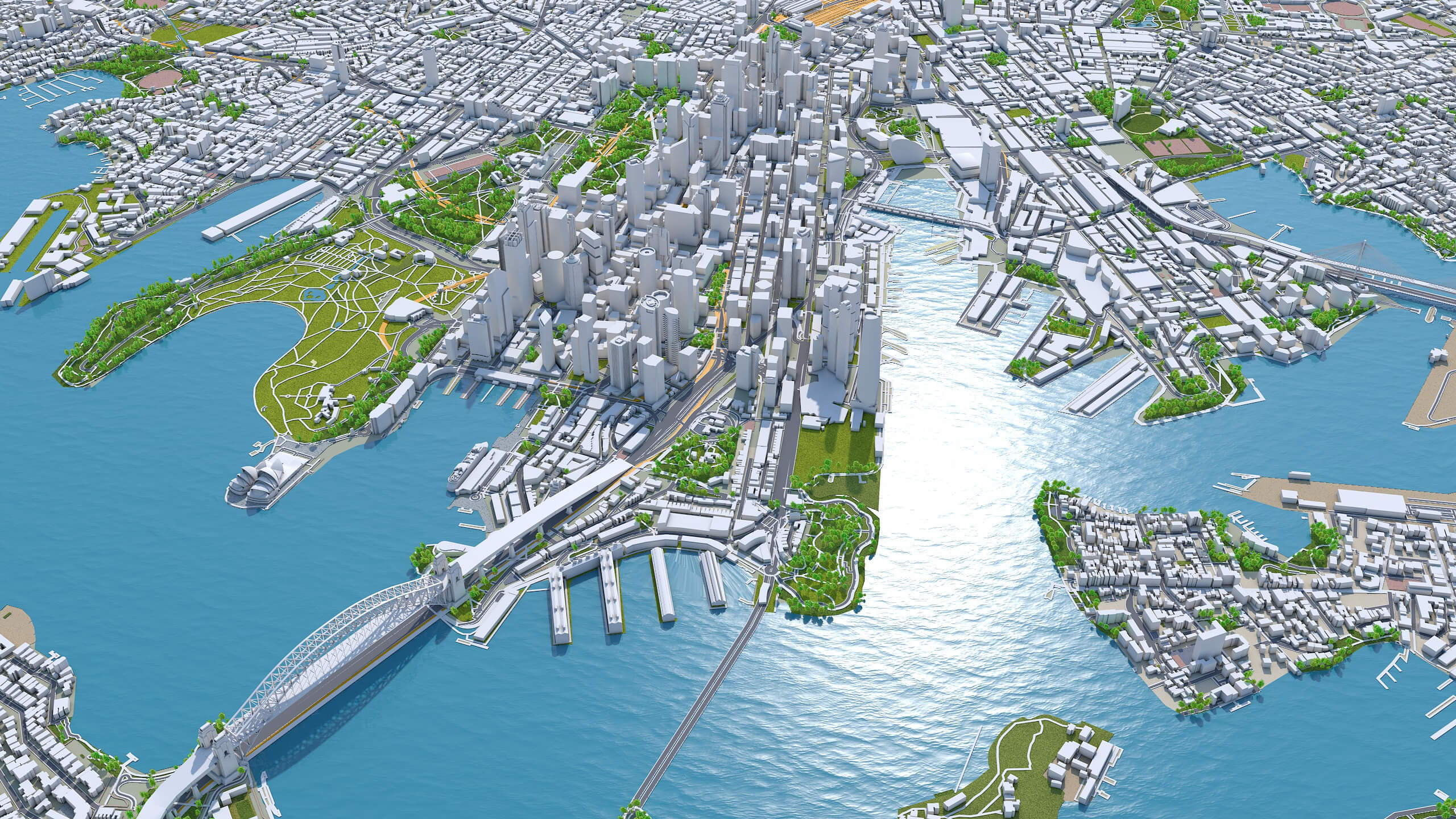 Sydney Downtown Australia 8km - 3D Model by 3dstudio