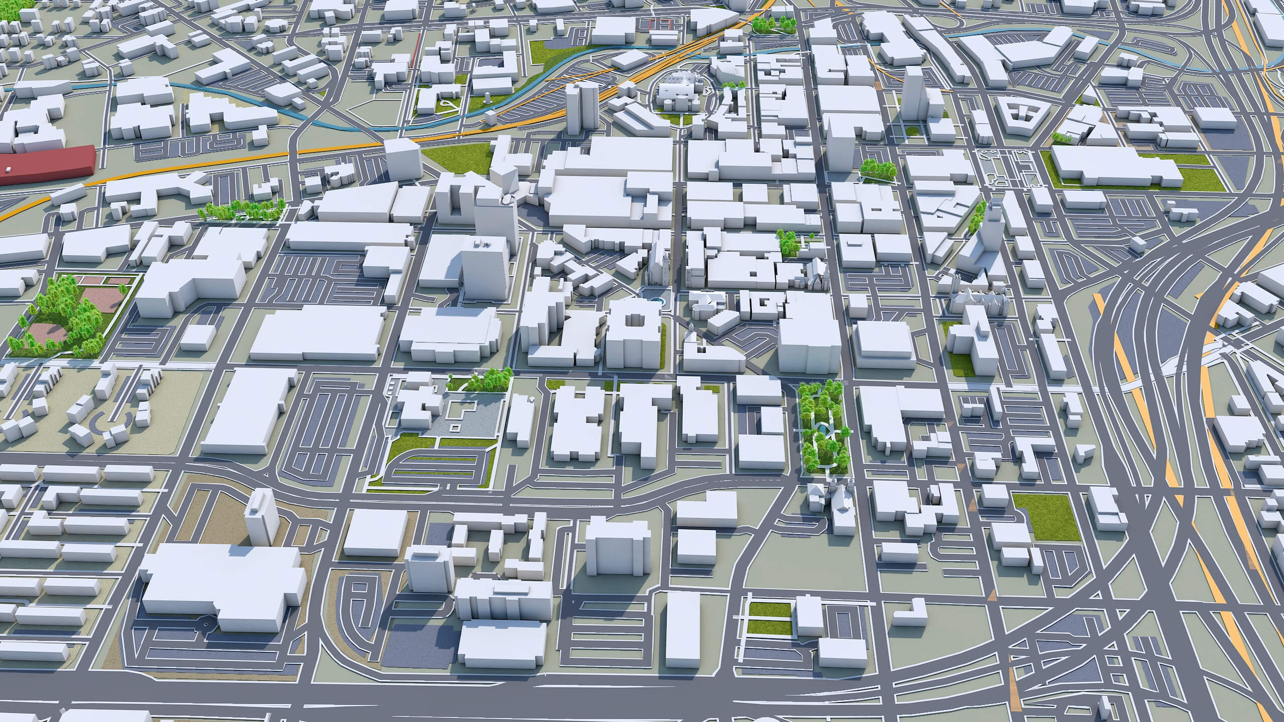 Syracuse Downtown New York USA 5km - 3D Model by 3dstudio