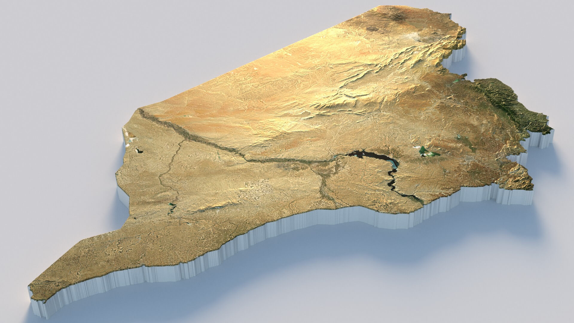 Syria Terrain Map - 3D Model by 3dstudio