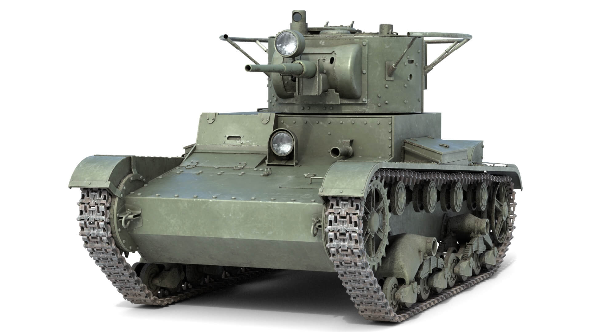 T 26 Soviet Tank - 3D Model by 3dstudio