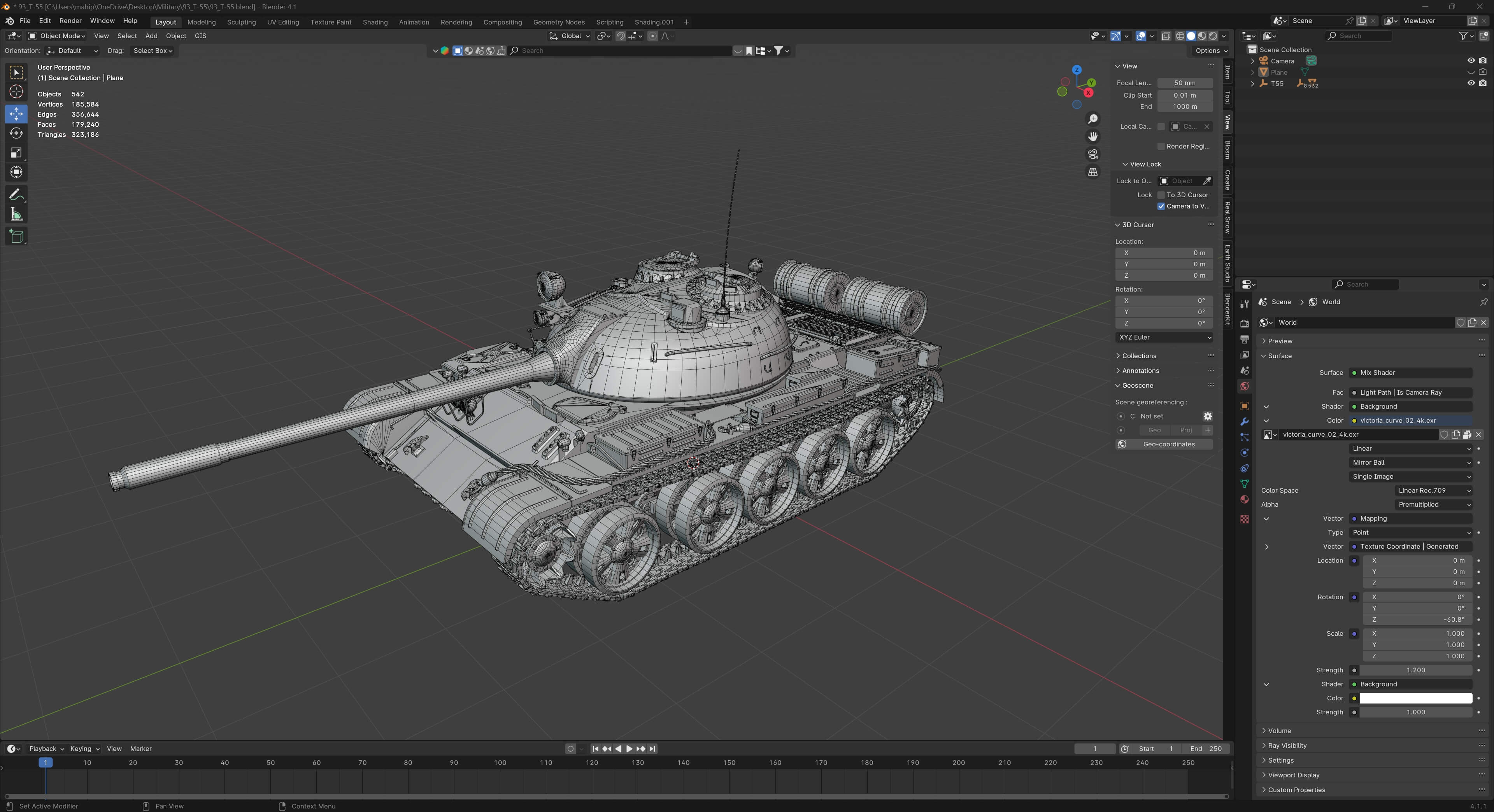 T 55 Main Battle Tank - 3D Model by 3dstudio