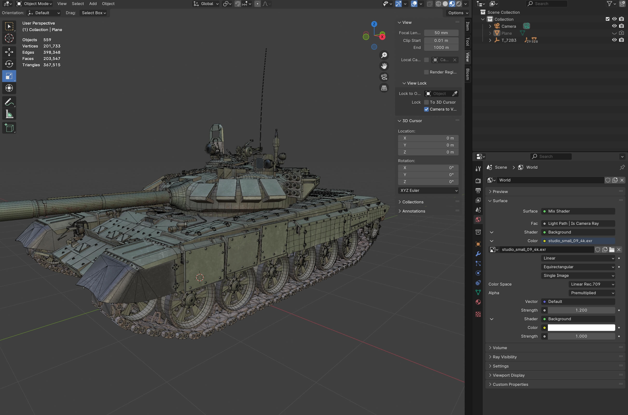 T 72 B3 Main Battle Tank - 3D Model by 3dstudio