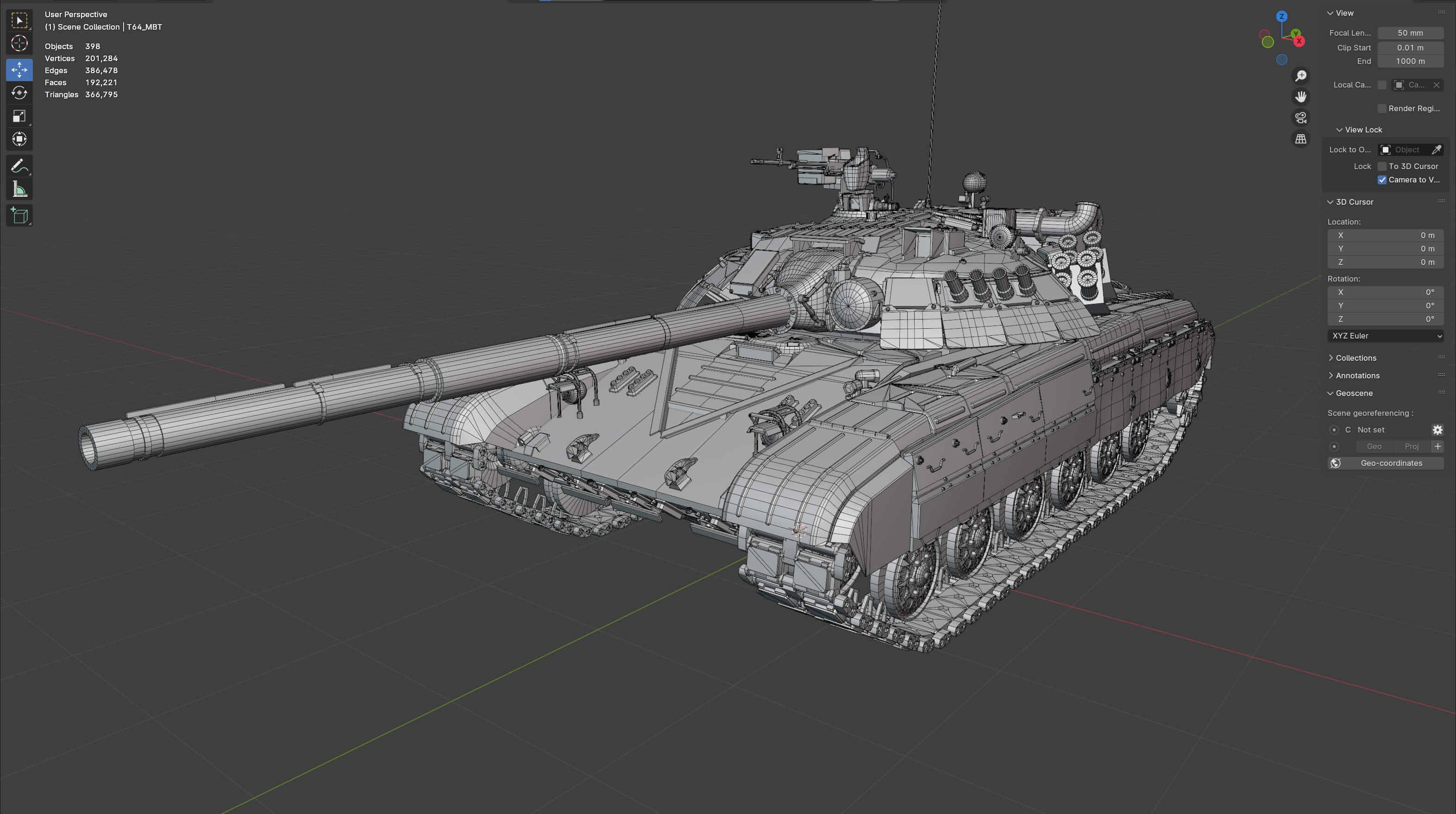 T64 Main Battle Tank - 3D Model by 3dstudio
