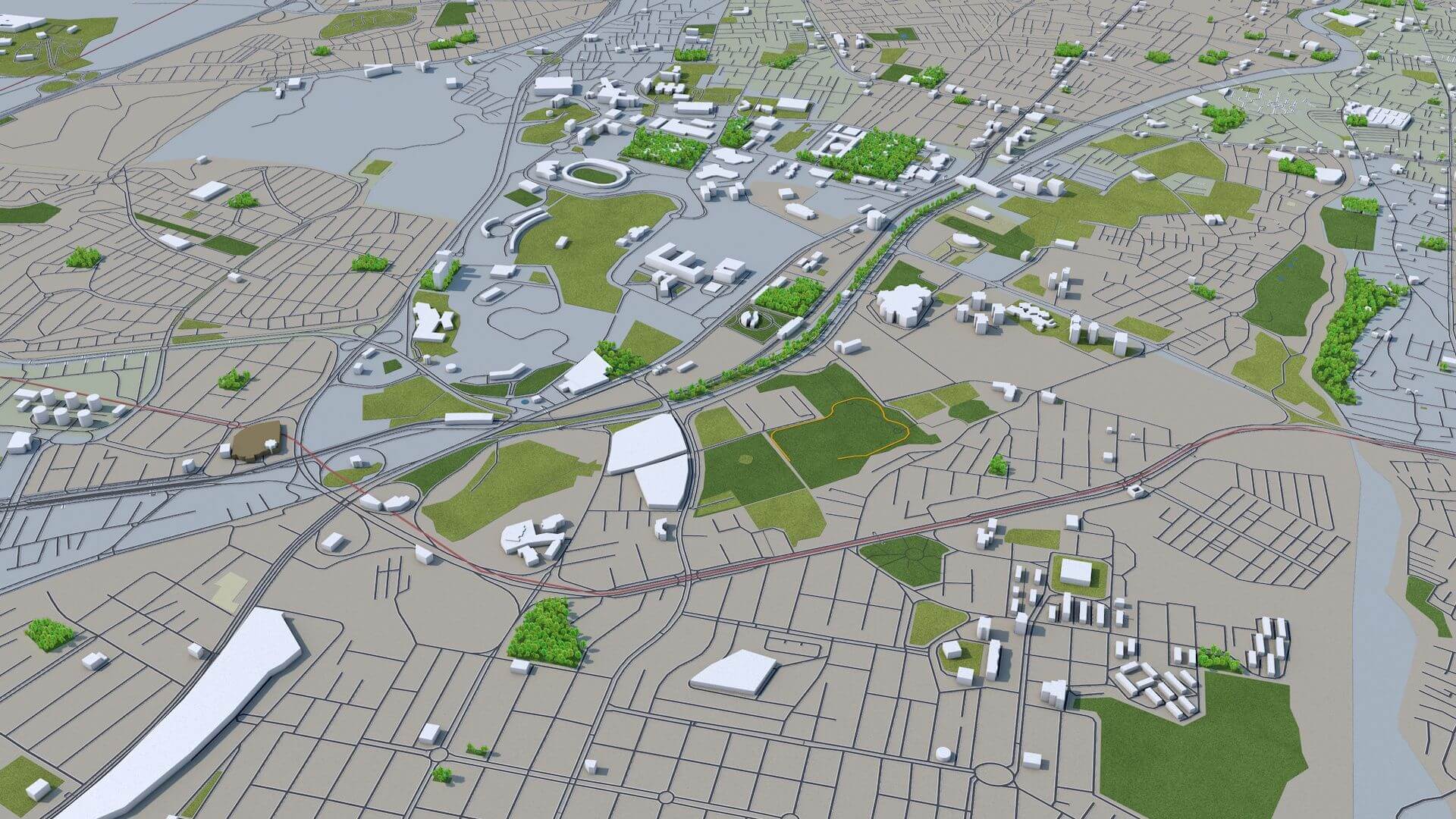 Tabriz Iran 50km - 3D Model by 3dstudio