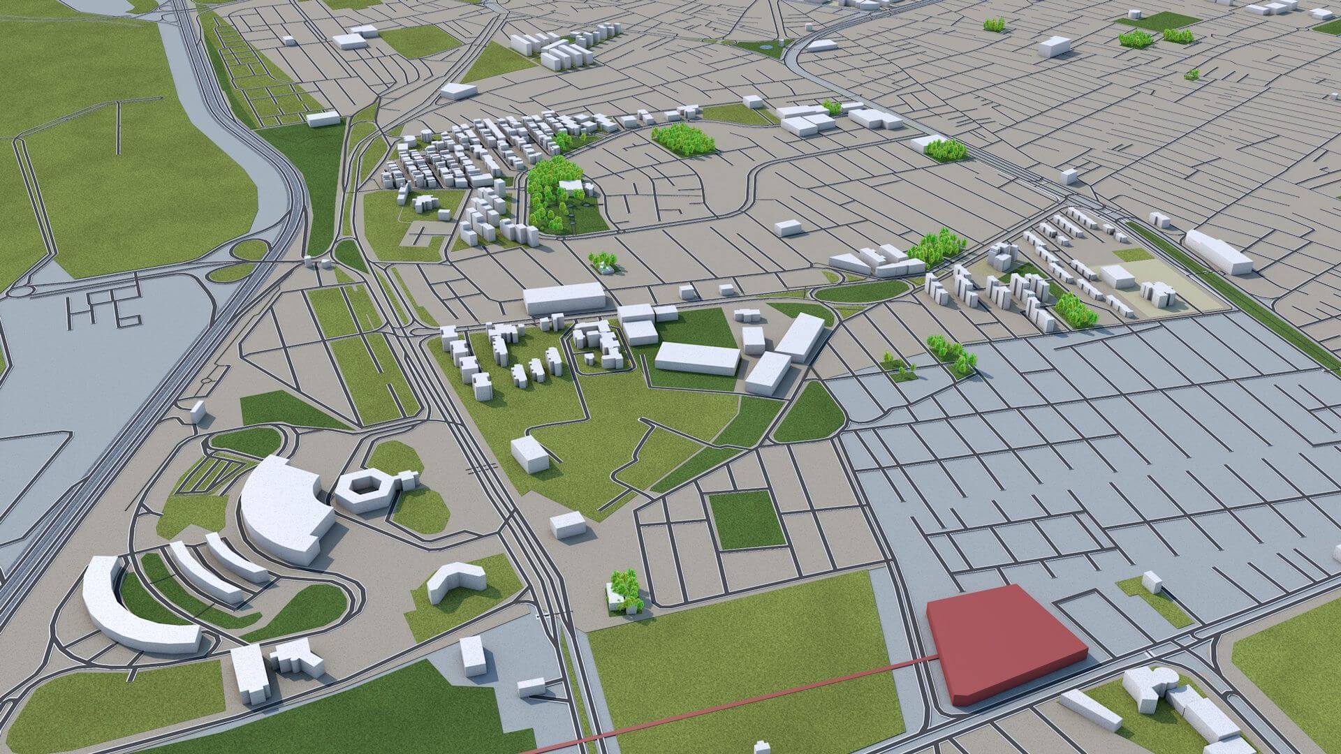 Tabriz Iran 50km - 3D Model by 3dstudio