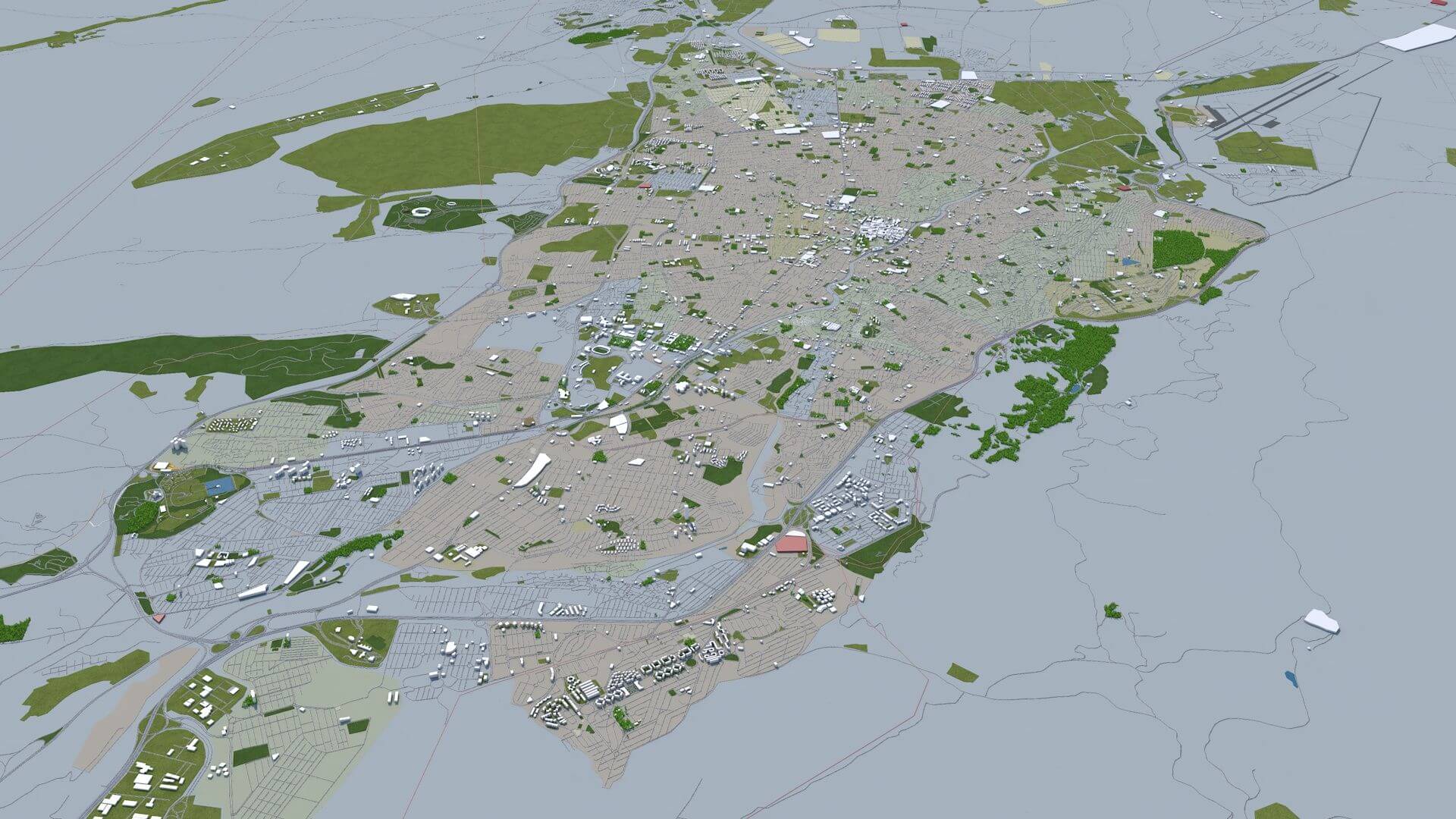 Tabriz Iran 50km - 3D Model by 3dstudio