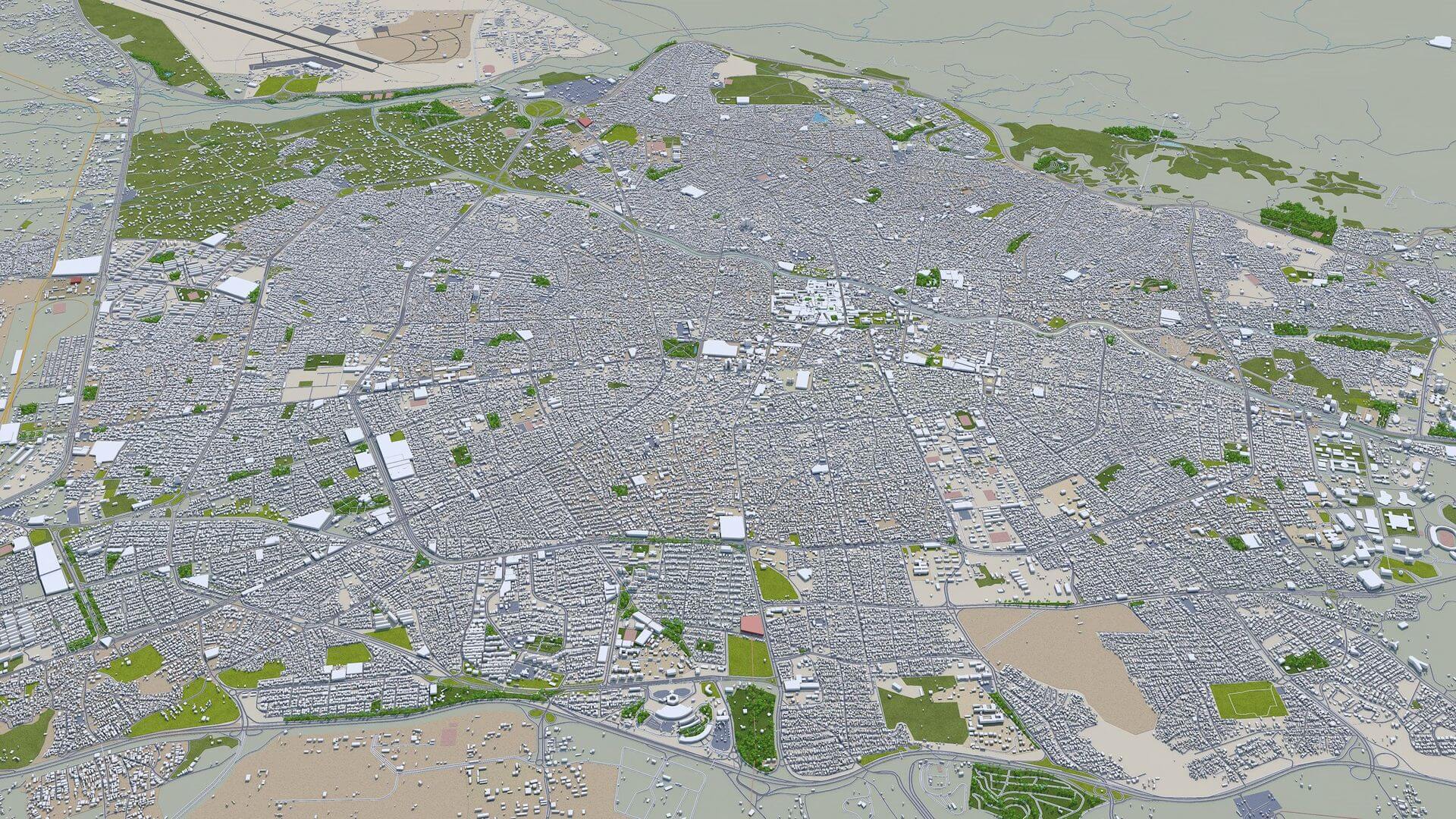 Tabriz, Iran 50km - 3D Model by 3dstudio
